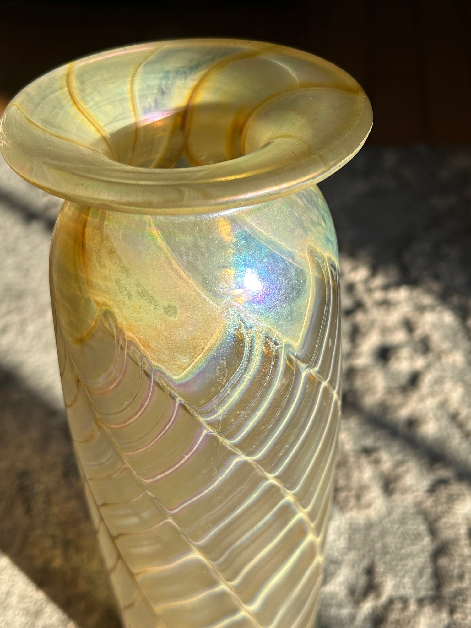 Stunning Vintage Signed/Dated STEPHEN FELLERMAN Iridescent Art Glass ...