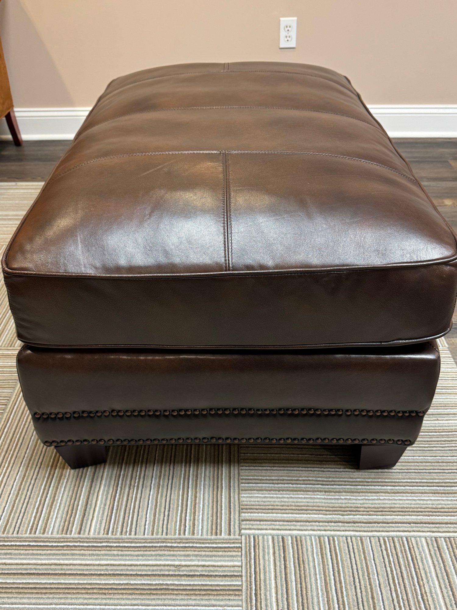 Leather Style Classic Ottoman With Hobnail Detail #2212009 ...