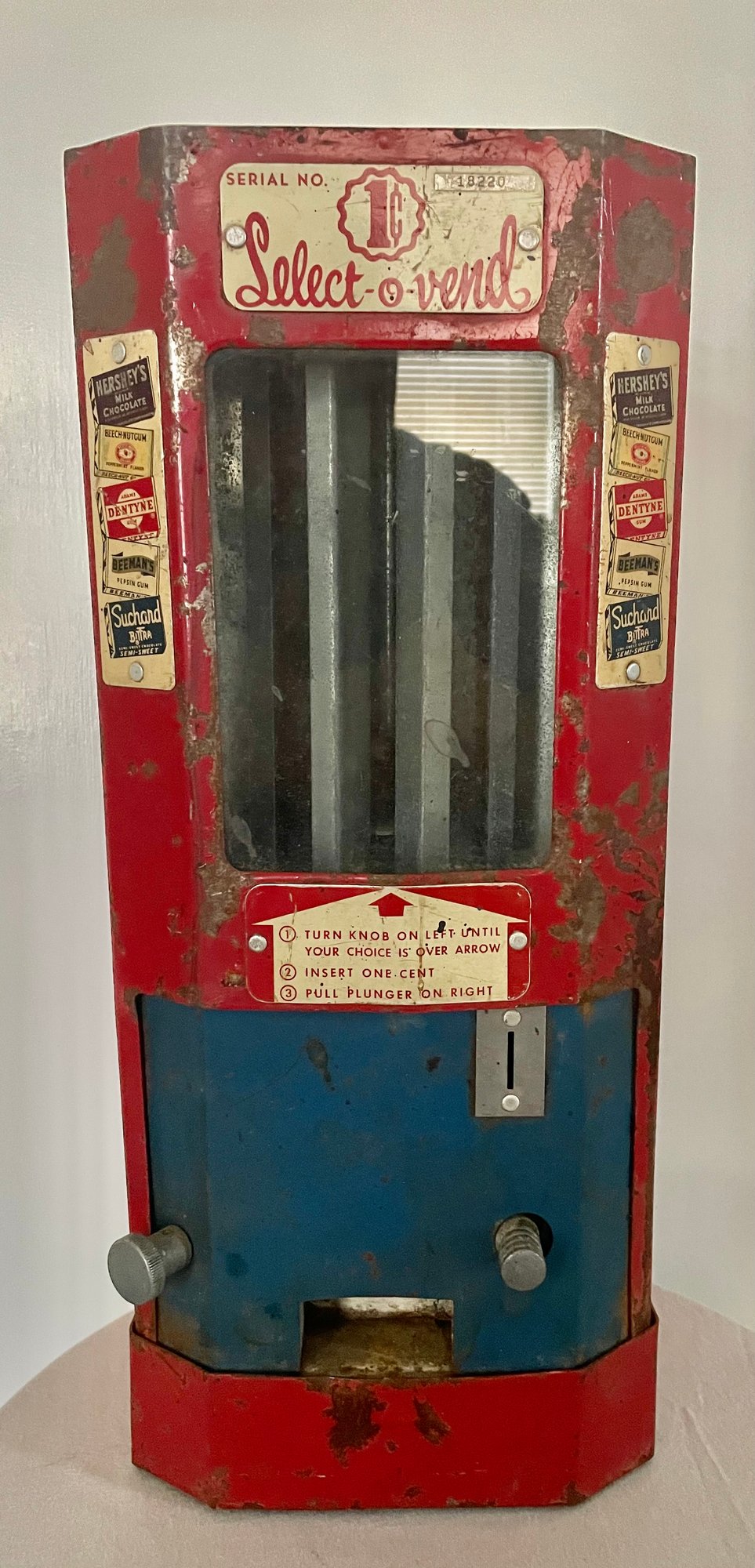 Great Antique Select-O-Vend 1 Cent Candy Vending Machine- Hershey's Etc ...