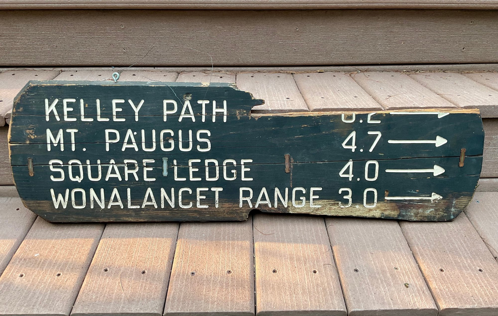 Unique Wooden Hiking Mile Maker Sign From WONALANCET Lake New Hampshire ...