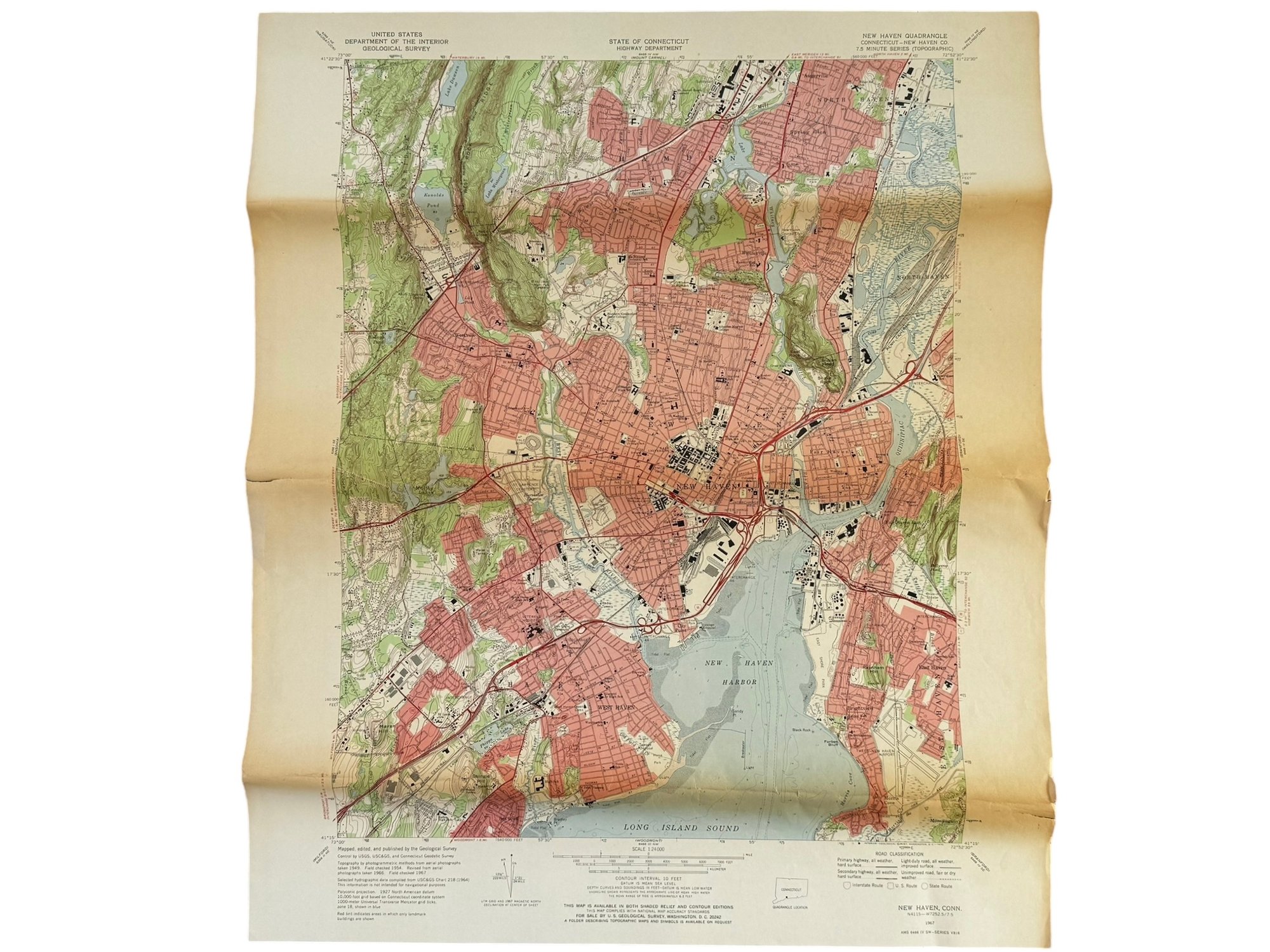 1967 New Haven Quadrangle Map - United States Dept. Of The Interior ...