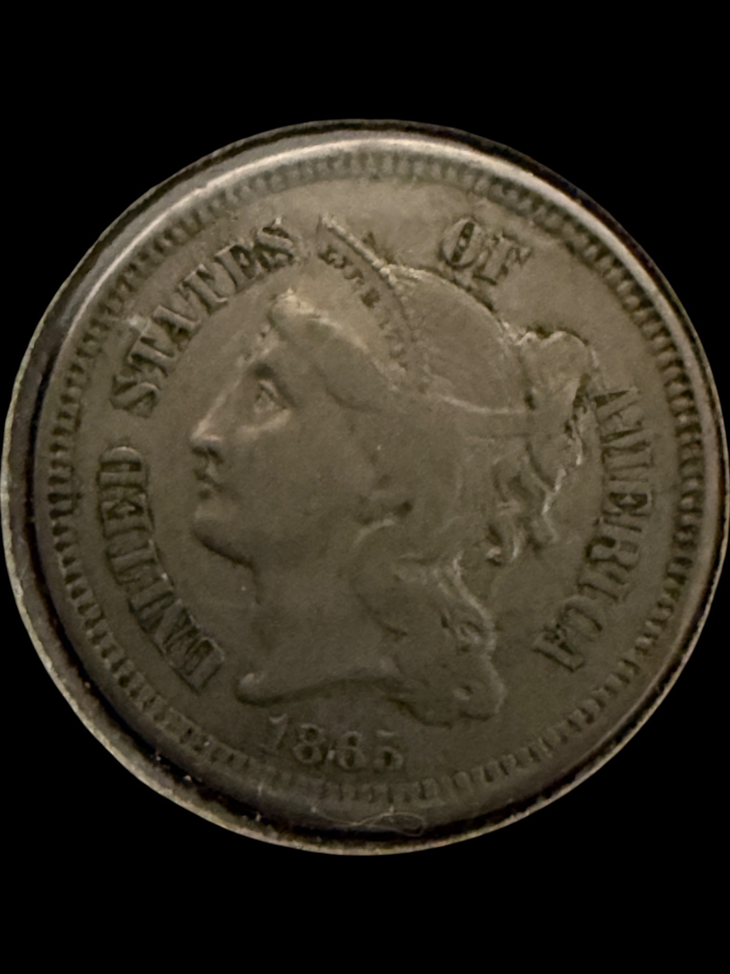 1865 Three Cent Nickel #2138701 | Auctionninja.com