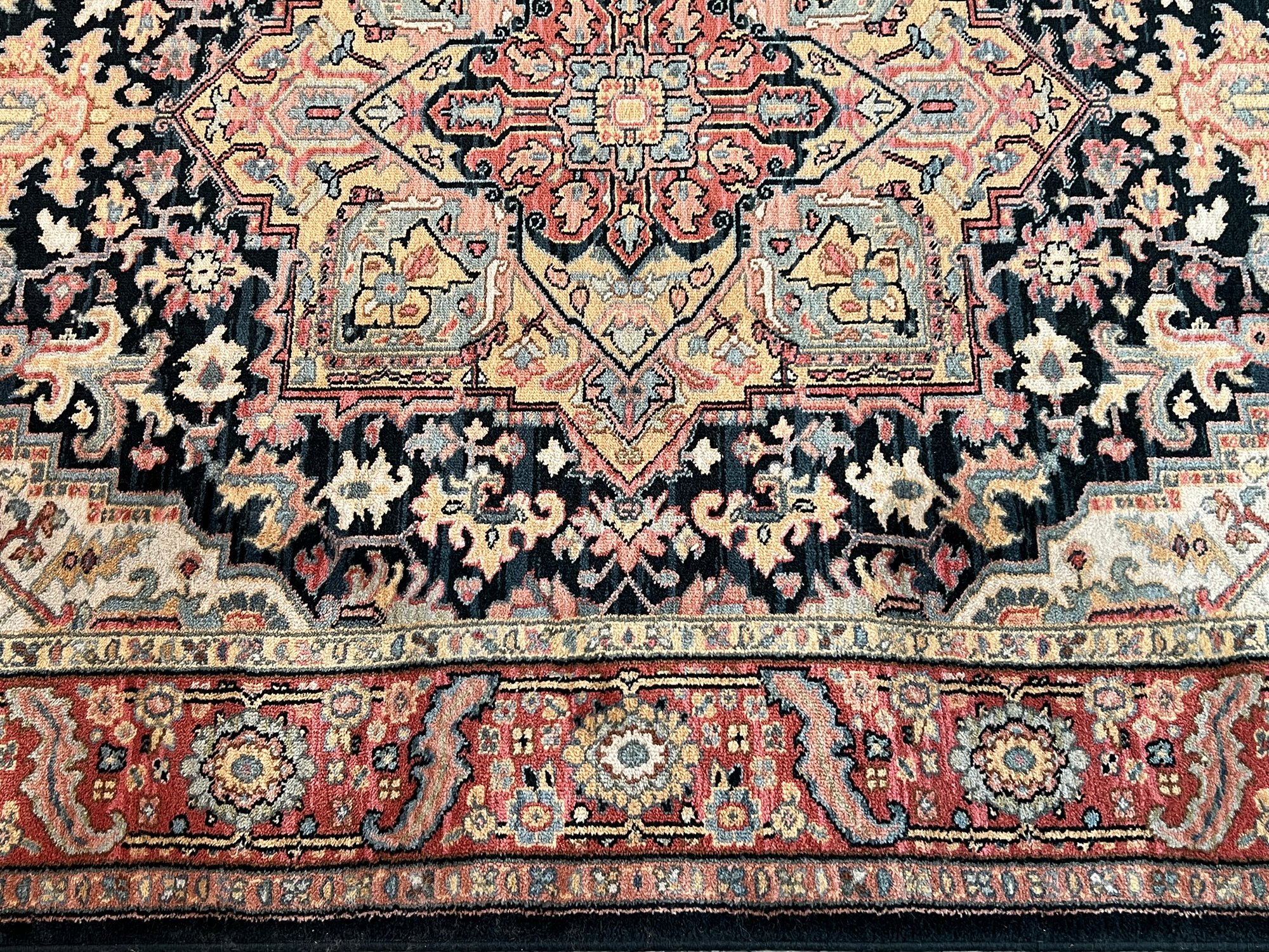 Large Karastan Wool Oriental Rug In The Navy Heriz Pattern 5' 10" By 9 ...