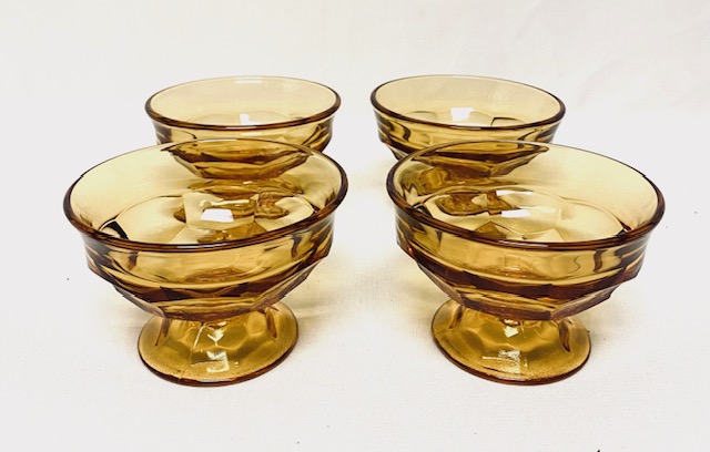 Set Of 4 Georgian Amber Dessert Cups By Anchor Hocking #1975323 ...