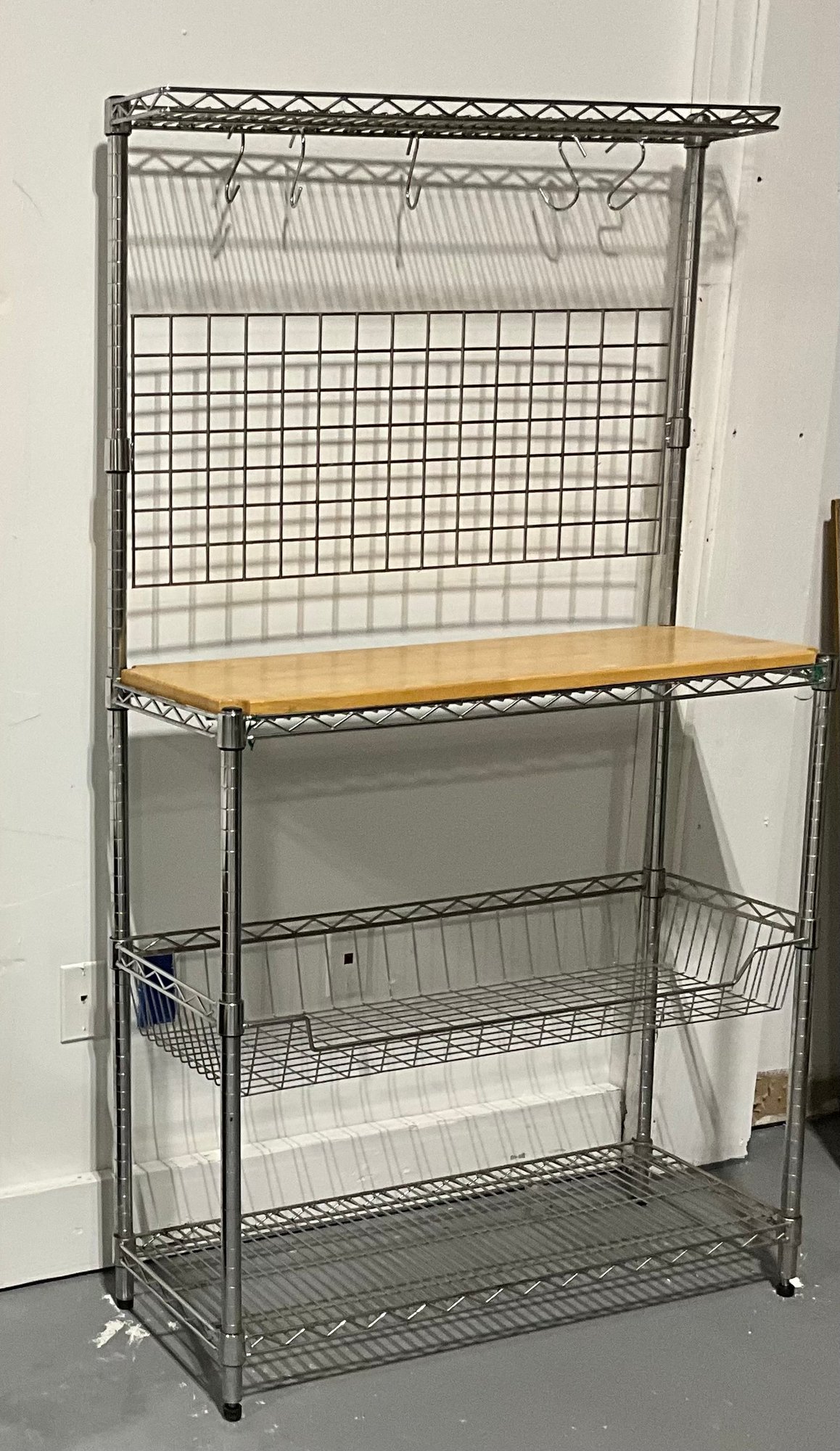 3-Tier Bakers Rack With Hanging Grid And Top Rack ~ Chrome ~ #40830915 ...