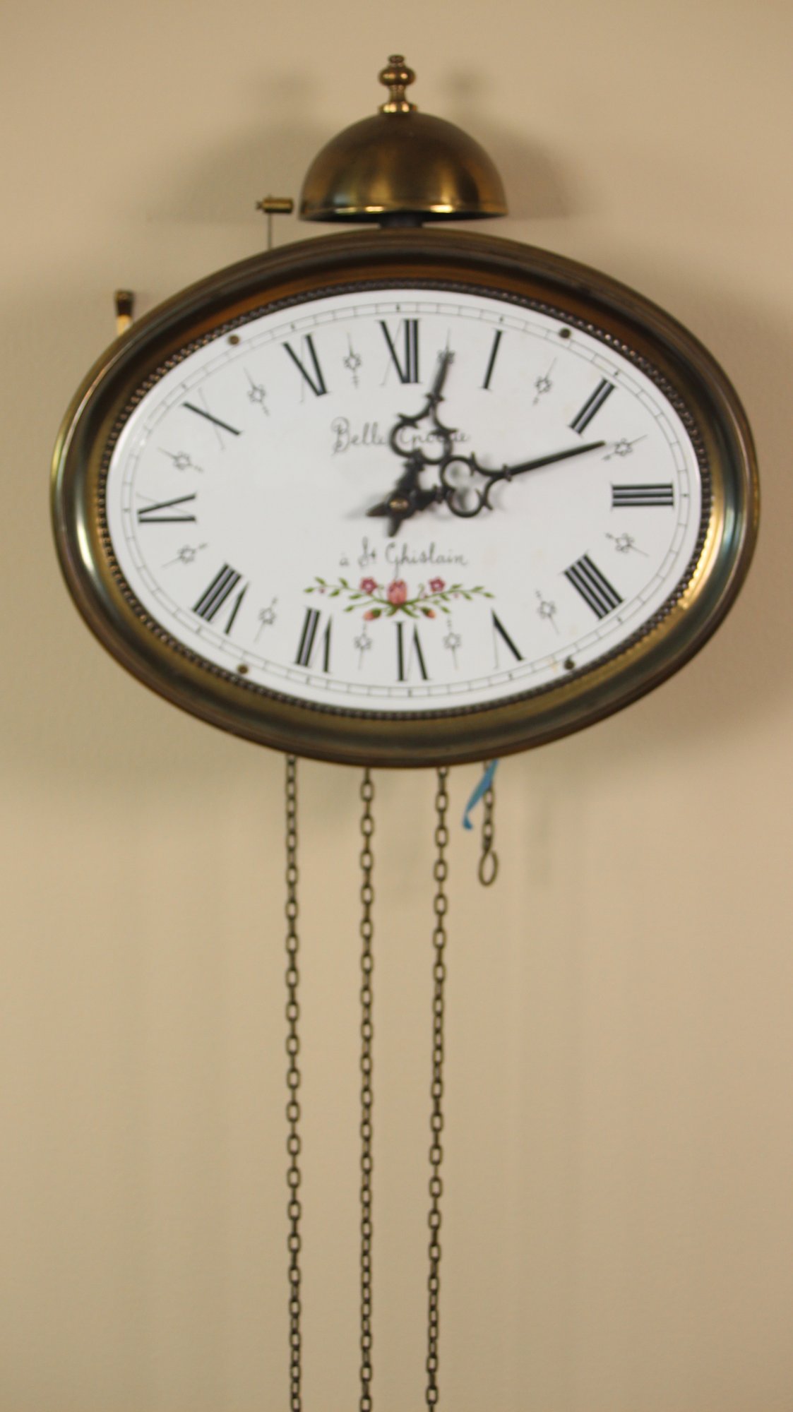 BELLE EPOQUE A ST. GHISLAIN BRASS WALL CLOCK #1689711 | Auctionninja.com
