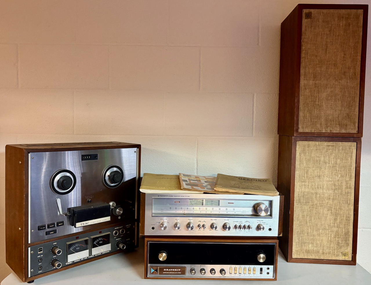 TEAC A-4010S Reel To Reel, Heathkit And Pioneer Stereos, AR4x Speakers ...