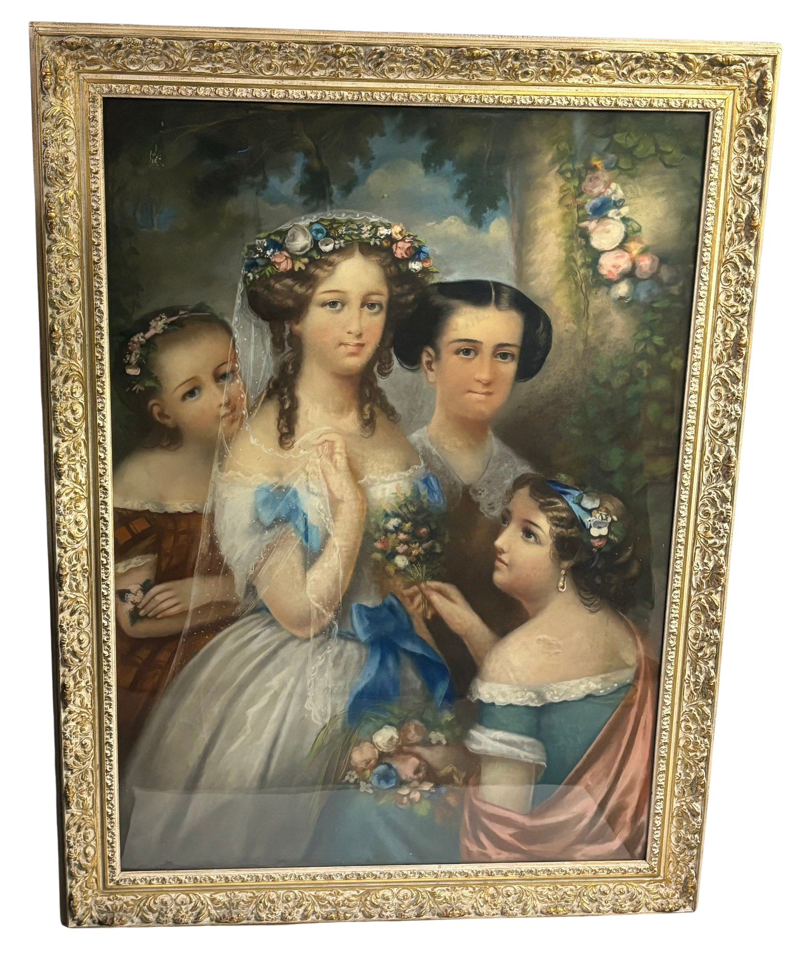 The Bride Painting- Accredited To George Gardner Fish- Pastel On Paper ...