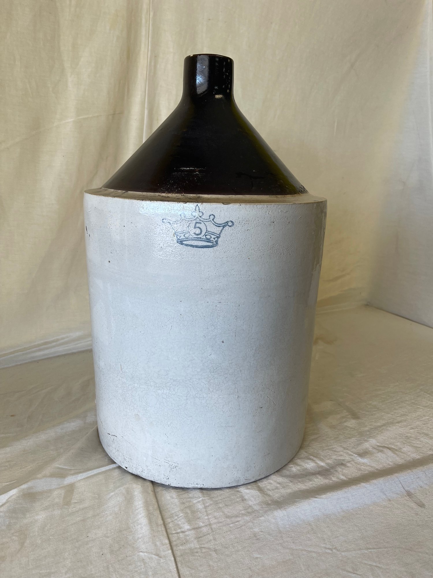 Antique Robinson Ransbottom Blue Crown 5 Gallon Stoneware Jug (LOT B ...