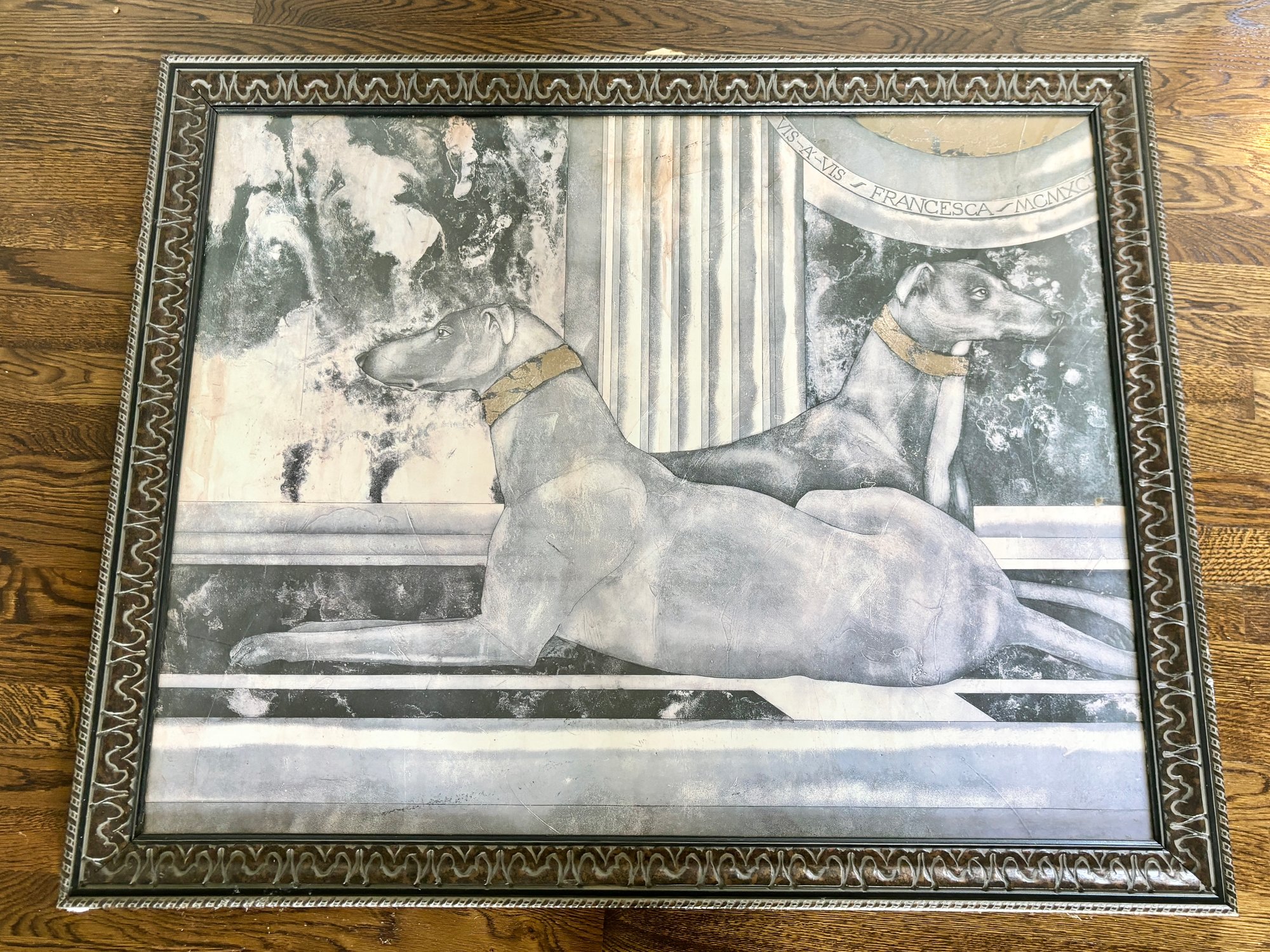 Vis A Vis Roman Dog Print By Susan Hartenhoff #1846890 | Auctionninja.com