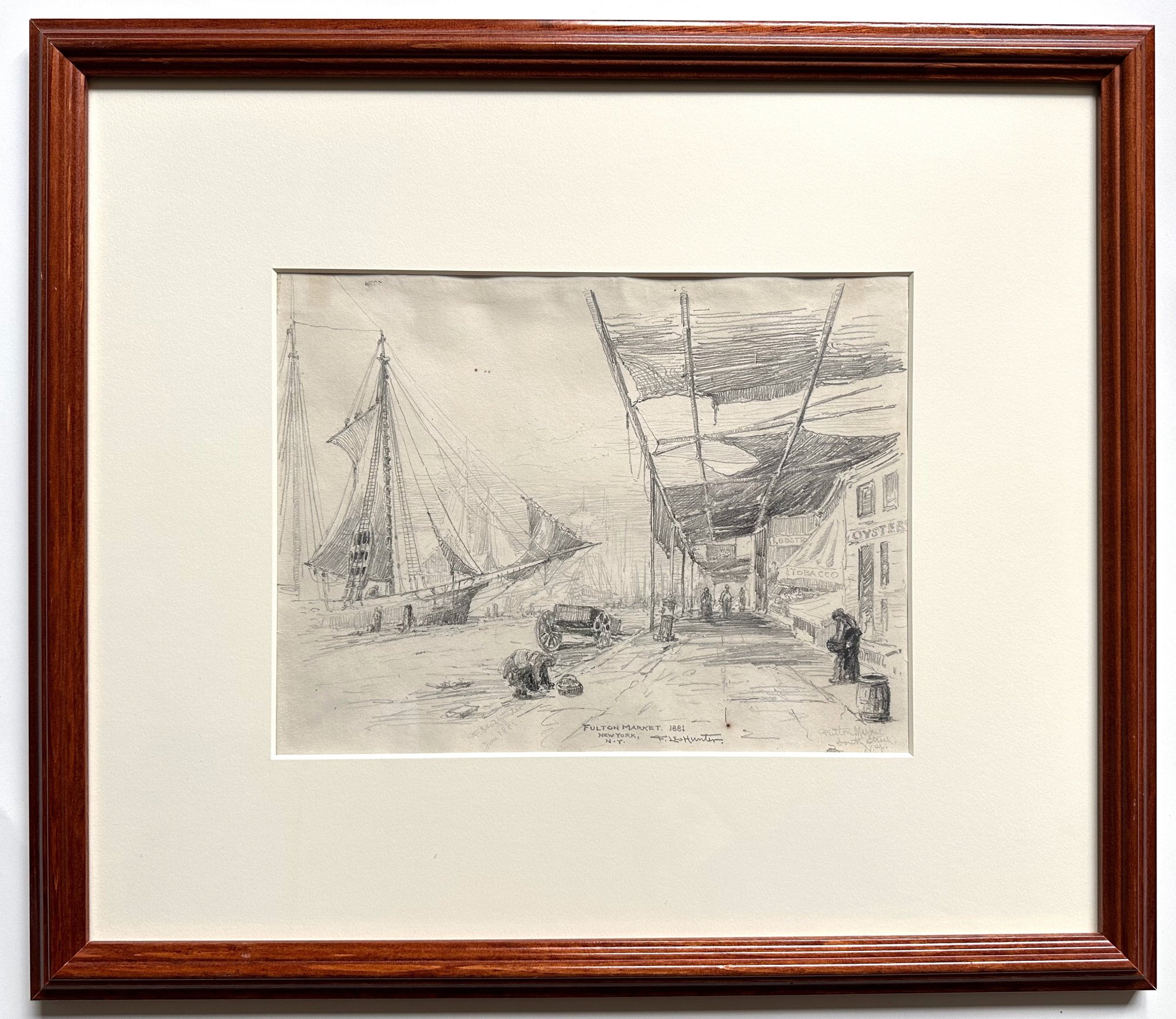 Frederick Leo Hunter (1881 American) Original Drawing Of Fulton Market ...