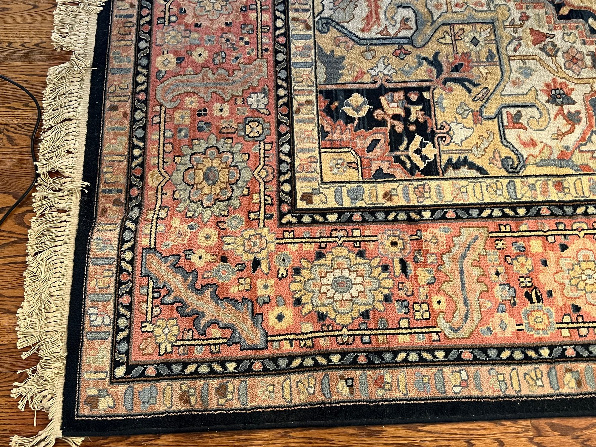 Huge Dining Room Karastan Wool Oriental Rug In The Navy Heriz Pattern ...