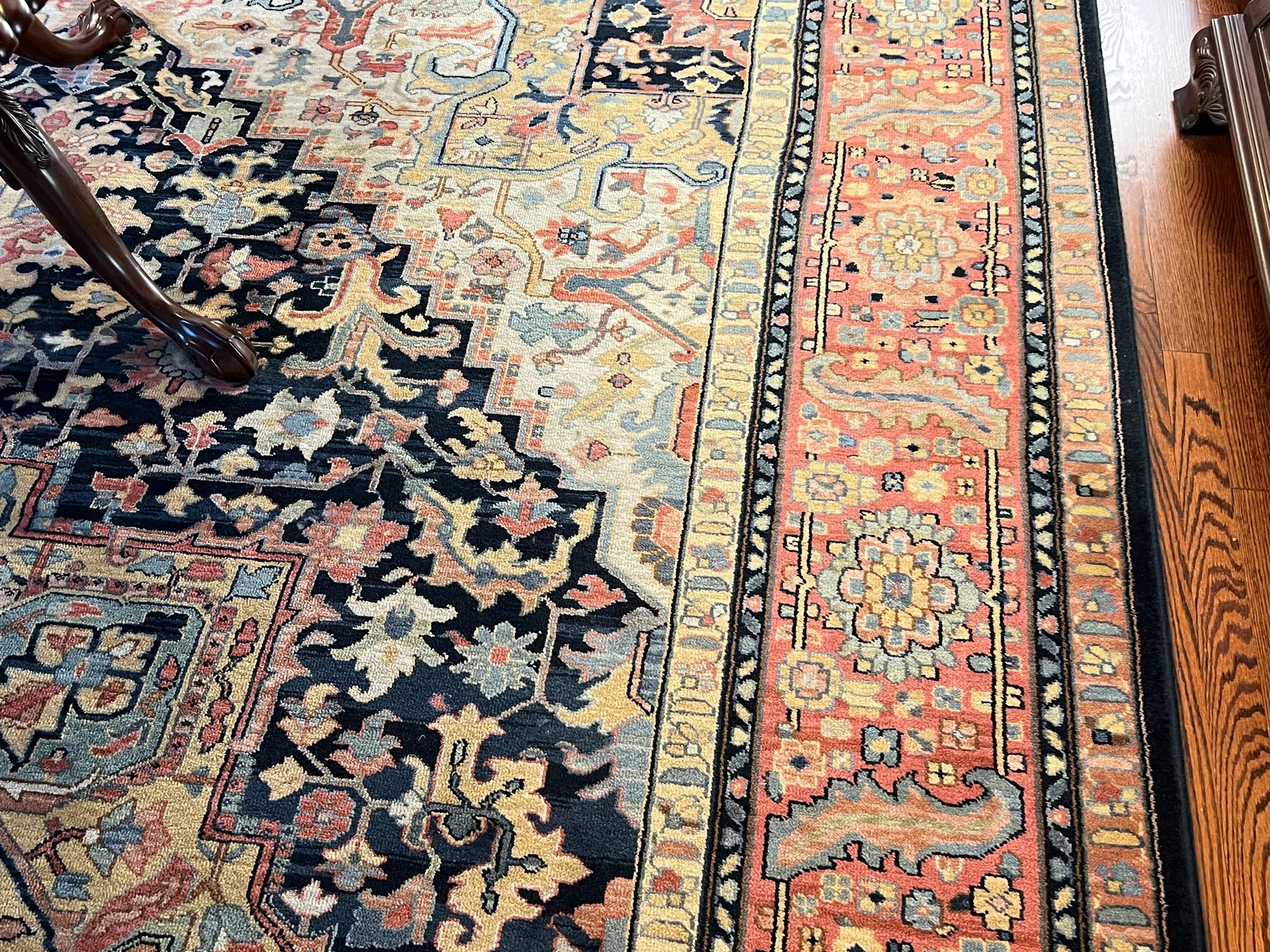 Huge Dining Room Karastan Wool Oriental Rug In The Navy Heriz Pattern ...