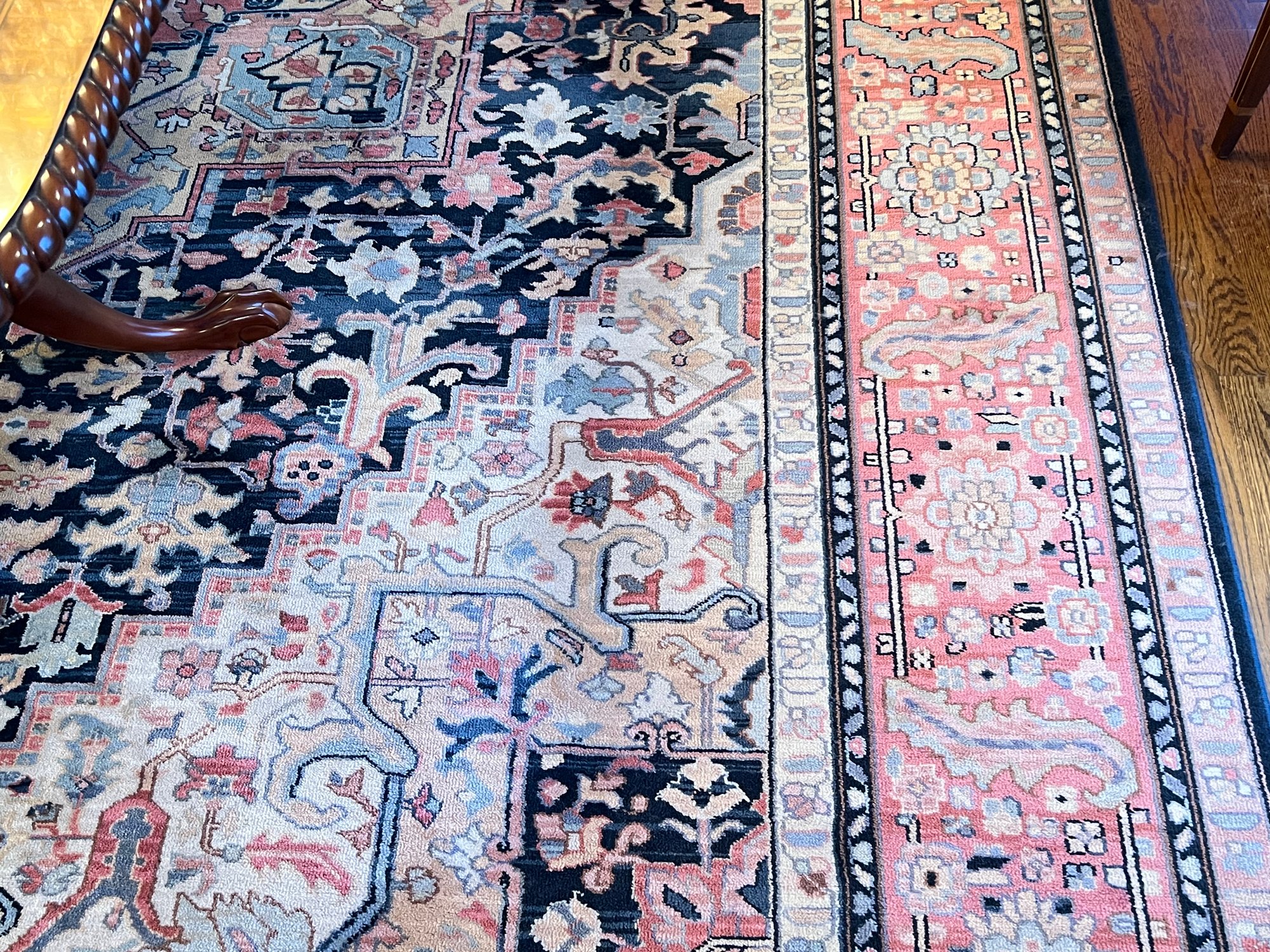 Huge Dining Room Karastan Wool Oriental Rug In The Navy Heriz Pattern ...