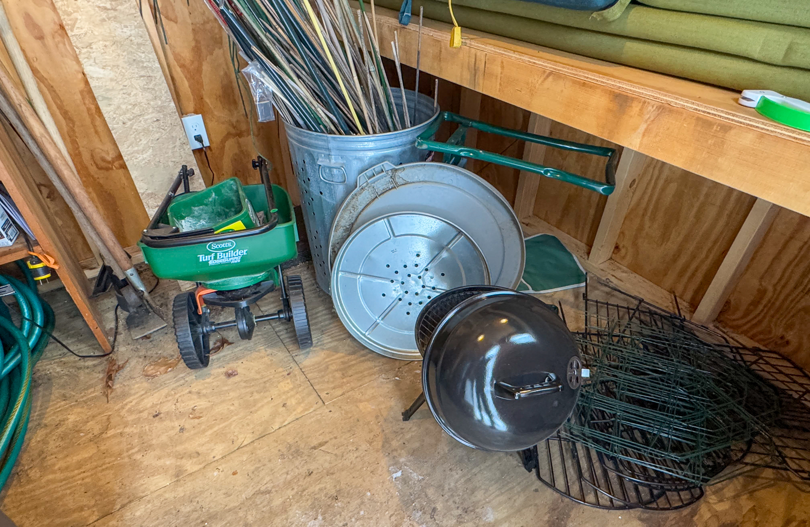 GARBAGE CANS, SPREADER, STAKES, BAMBOO AND WIRE GARDEN FENCING #2061852 ...