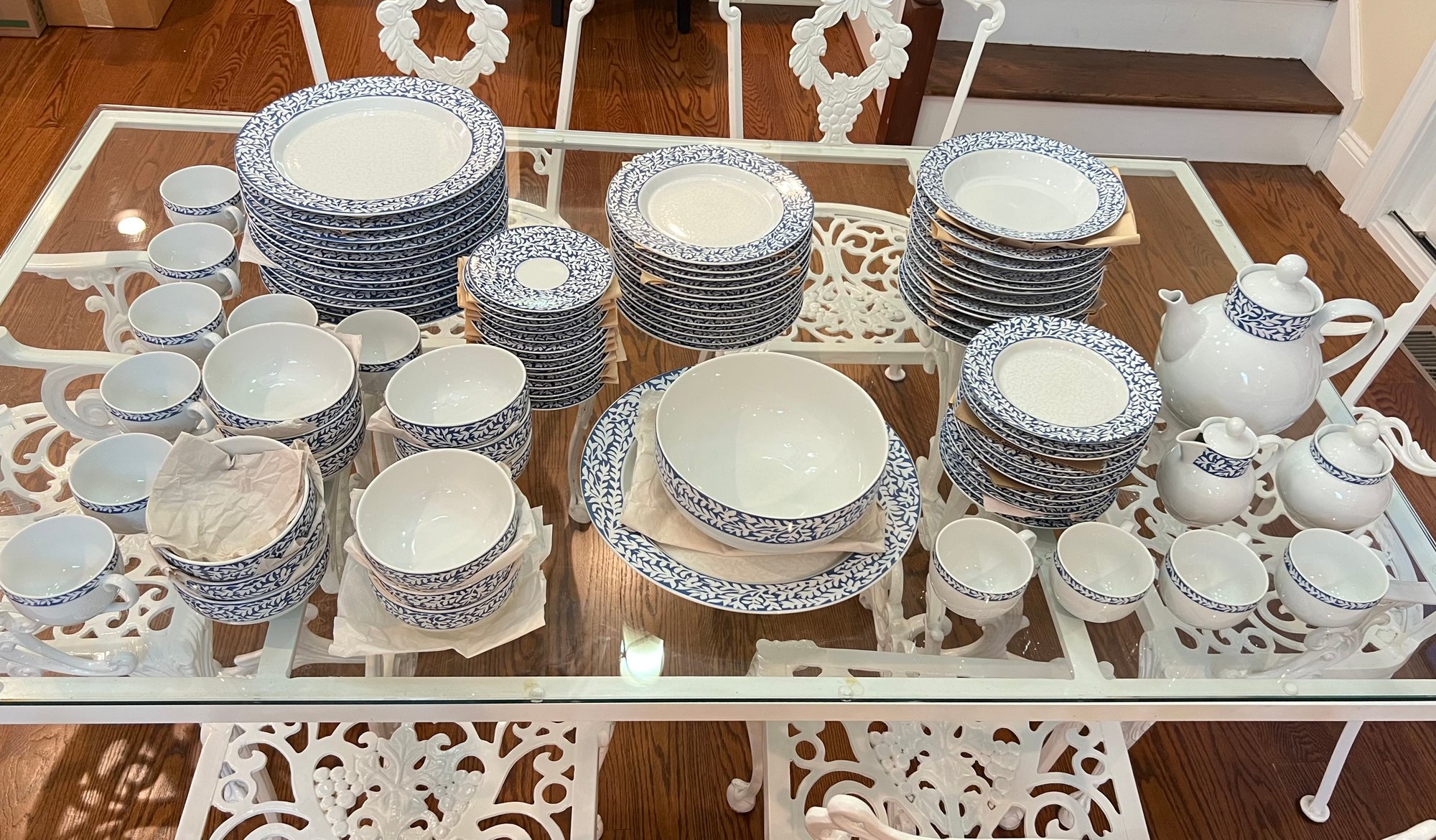 89 Piece Dansk International Designs Trellis Dinnerware Set For 12 In ...