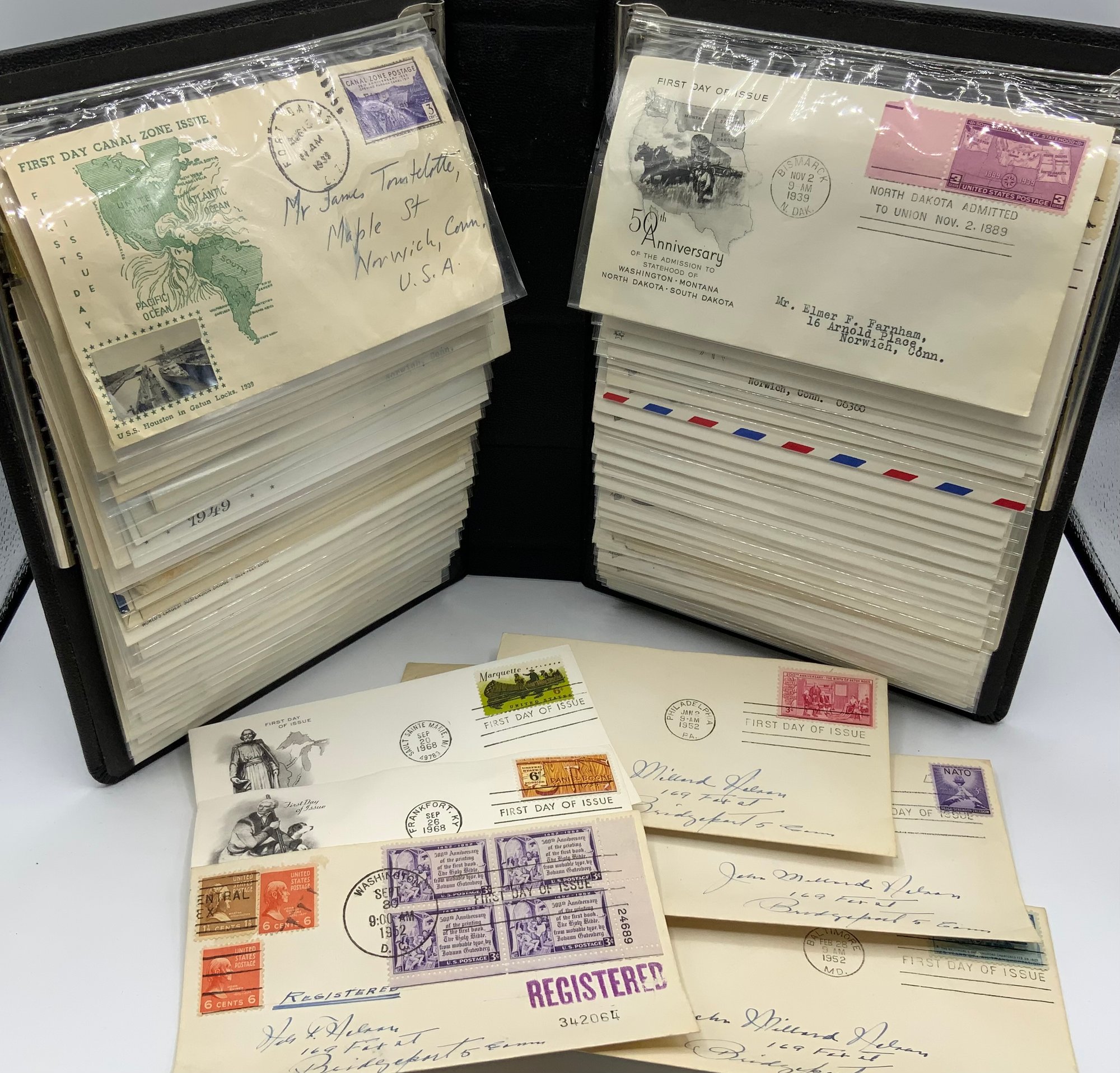 Large Assortment Of First Day Issues On Envelopes With Postmarks ~ Binder In Sleeve ~1930s ...