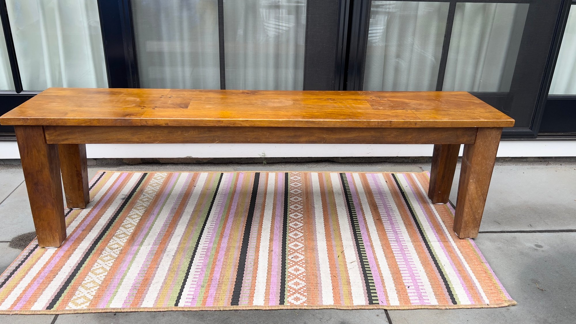 Crate & Barrel Basque Sustainable Solid Mango Wood Bench (RETAIL $499 ...