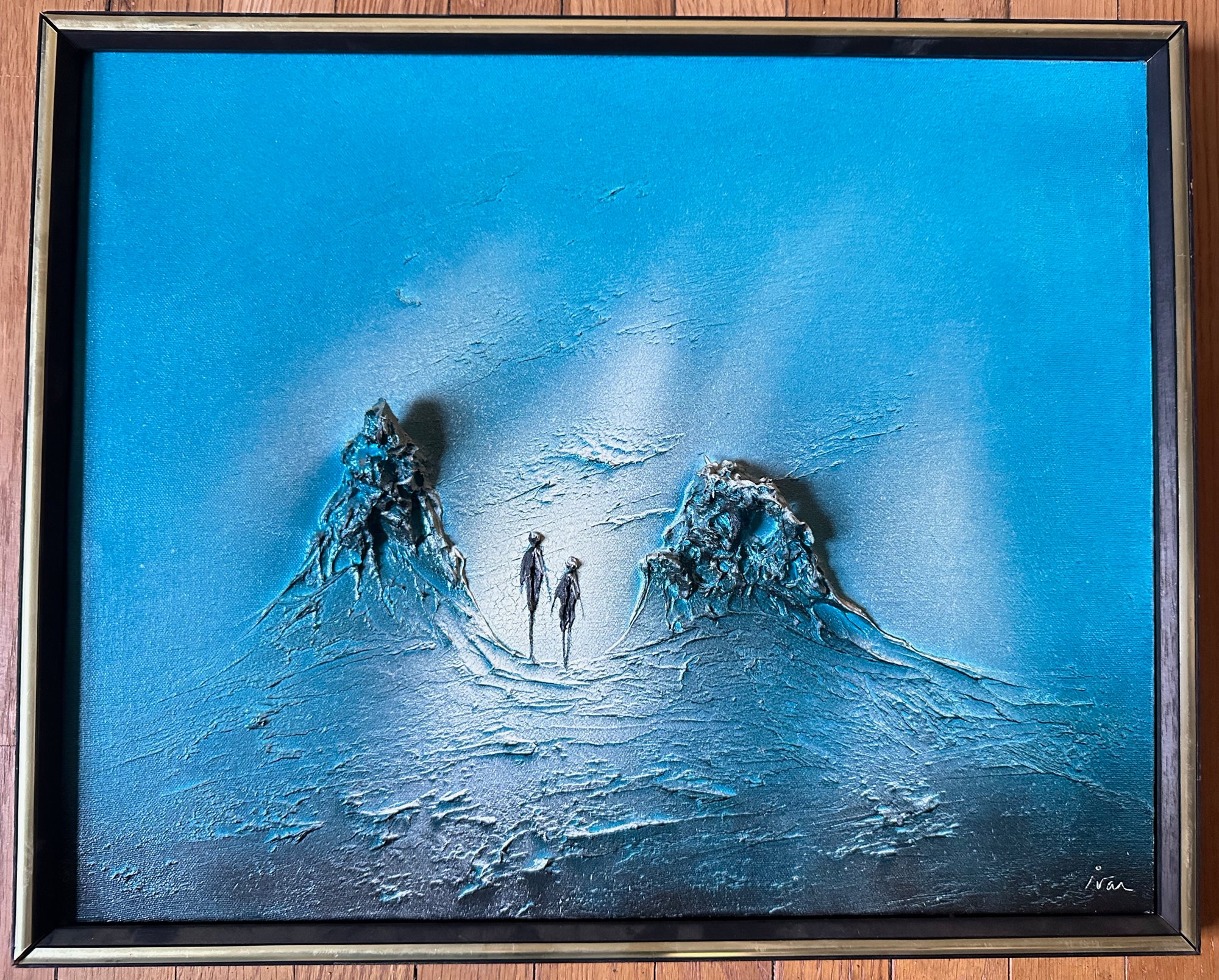 Ivar Bruun (B1929 Norway) Oil Painting With 3 Dimensional Waves, Signed ...