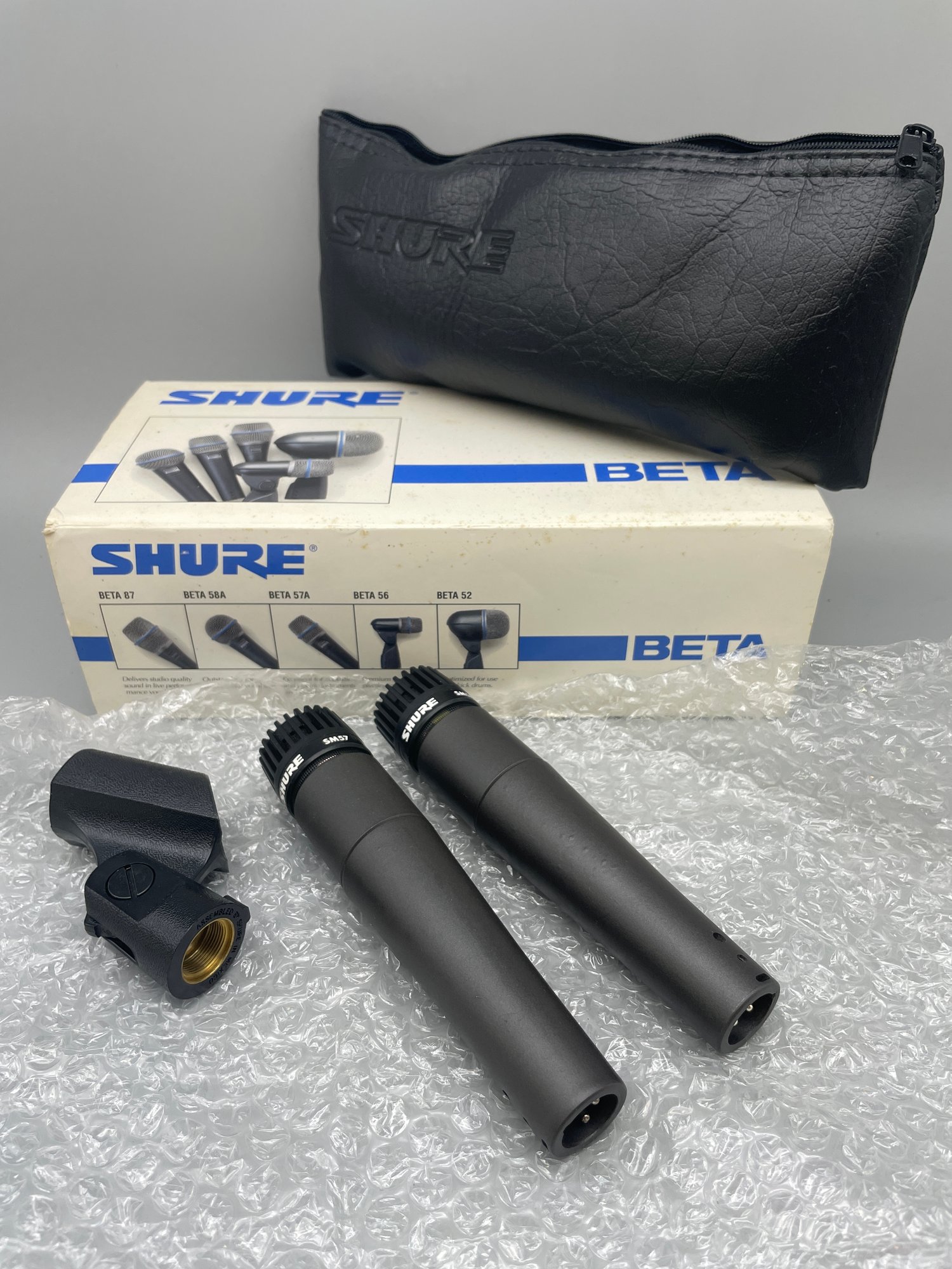 Pair Shure Beta SM57 Professional Microphones With Box And Papers ...