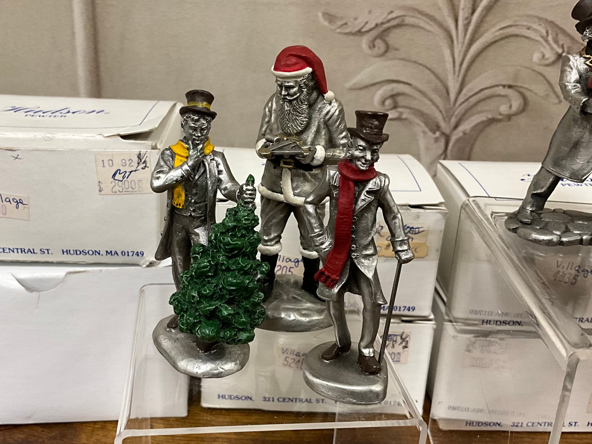 Lot Of Vintage Hudson Pewter Mini Christmas Village Figurines Set/6 ...