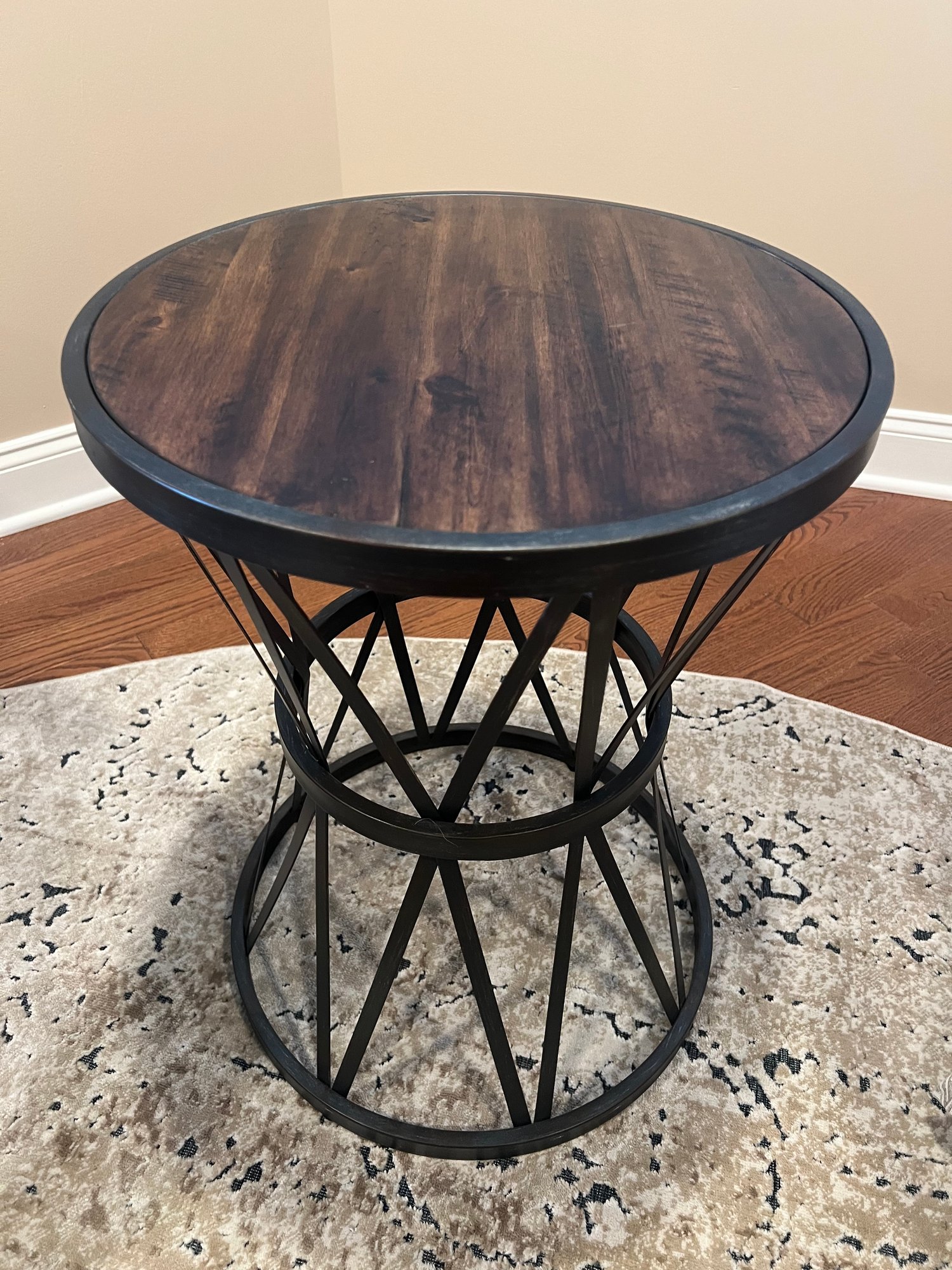 Hooker Industrial Style Metal Drum Table With A Barn Wood Top #1925651 ...