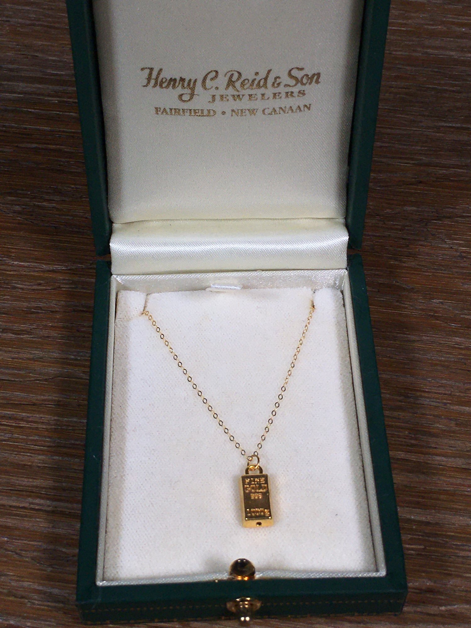 Fantastic 24K Gold Ingot Necklace On 14K Gold Chain 18" - Very Pretty ...