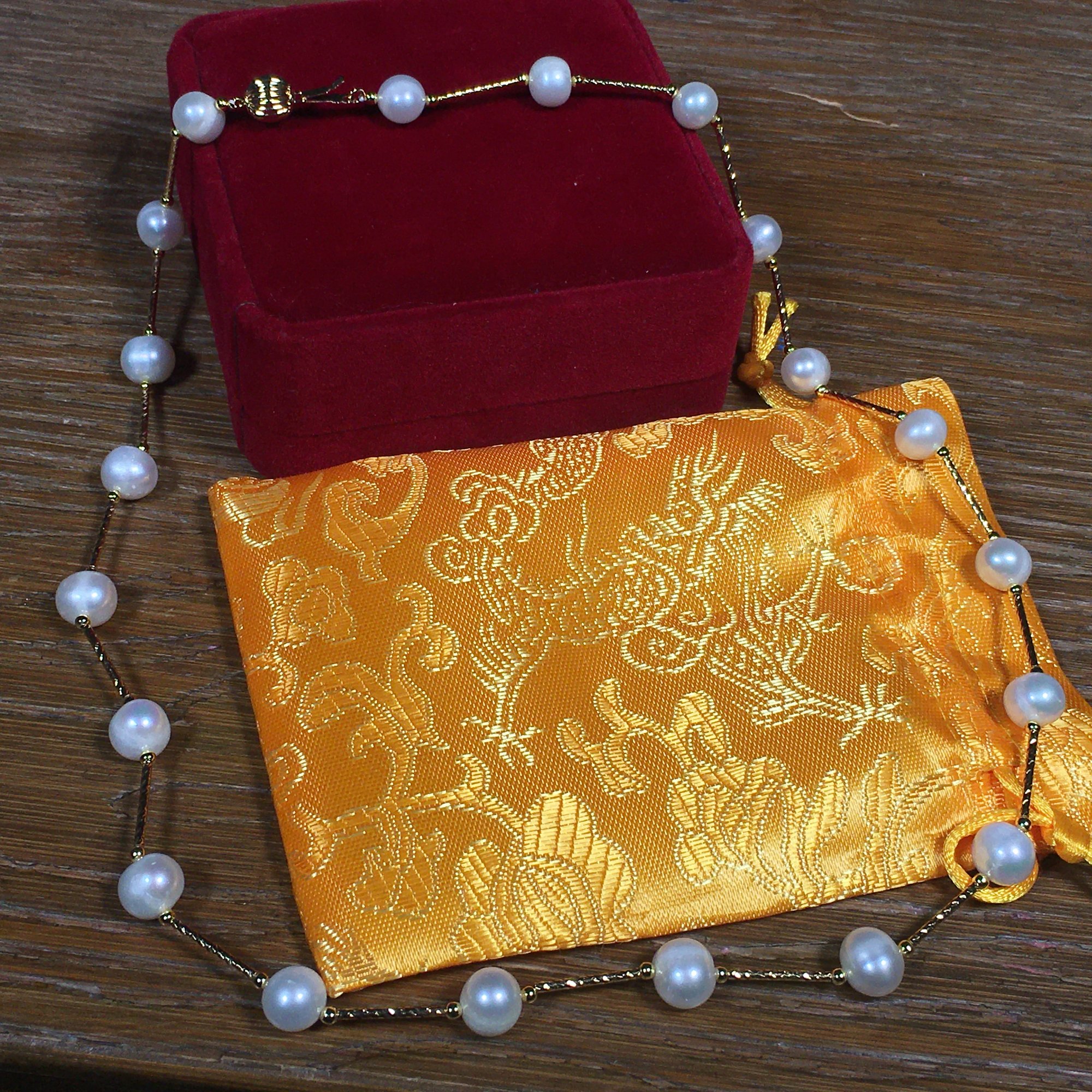 Incredible Genuine Baroque Pearl And 14K Gold Bead / Spacer Necklace ...