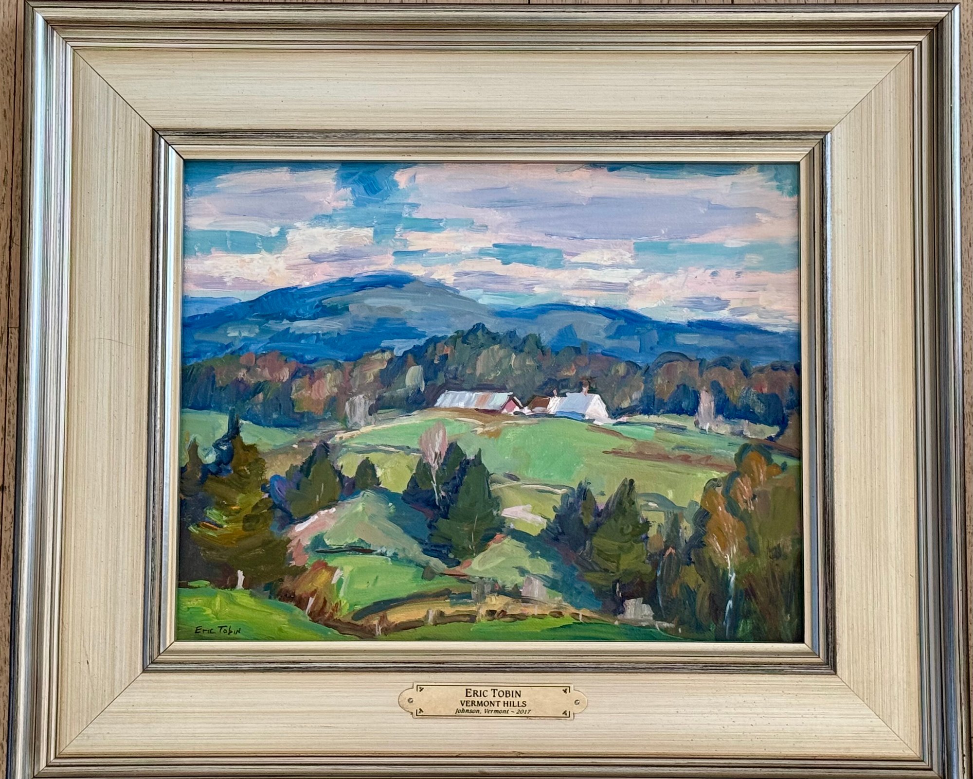 Beautiful Eric Tobin (B 1958) Landscape Oil Painting Of Johnson Vermont ...