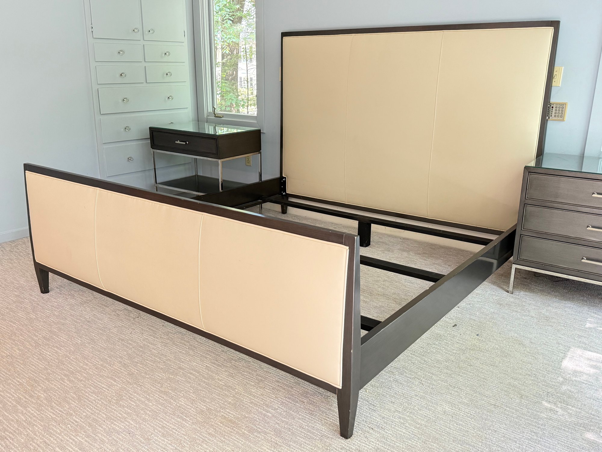 (Paid $10,000 In 2015) Swain Furniture King Size Bed Frame With Leather ...