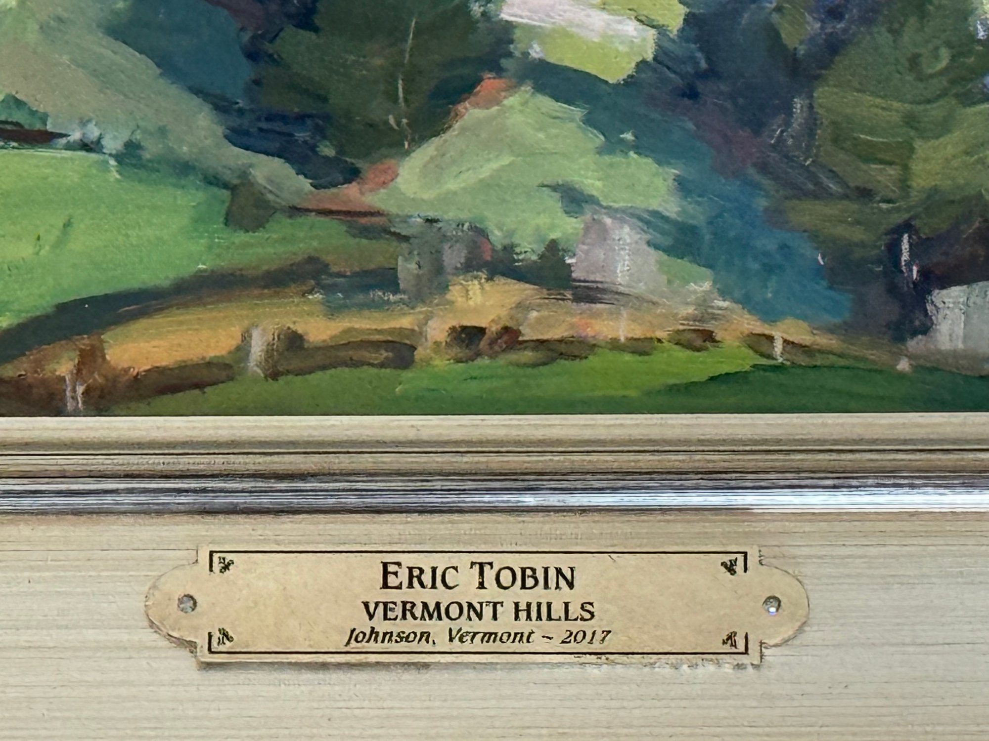 Beautiful Eric Tobin (B 1958) Landscape Oil Painting Of Johnson Vermont ...