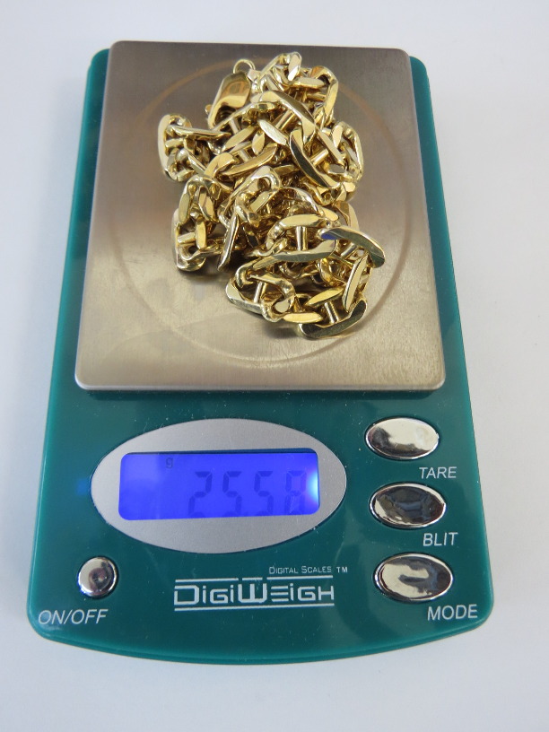 20" Italian Air Solid 14kt Gold Chain #2024616 | Auctionninja.com