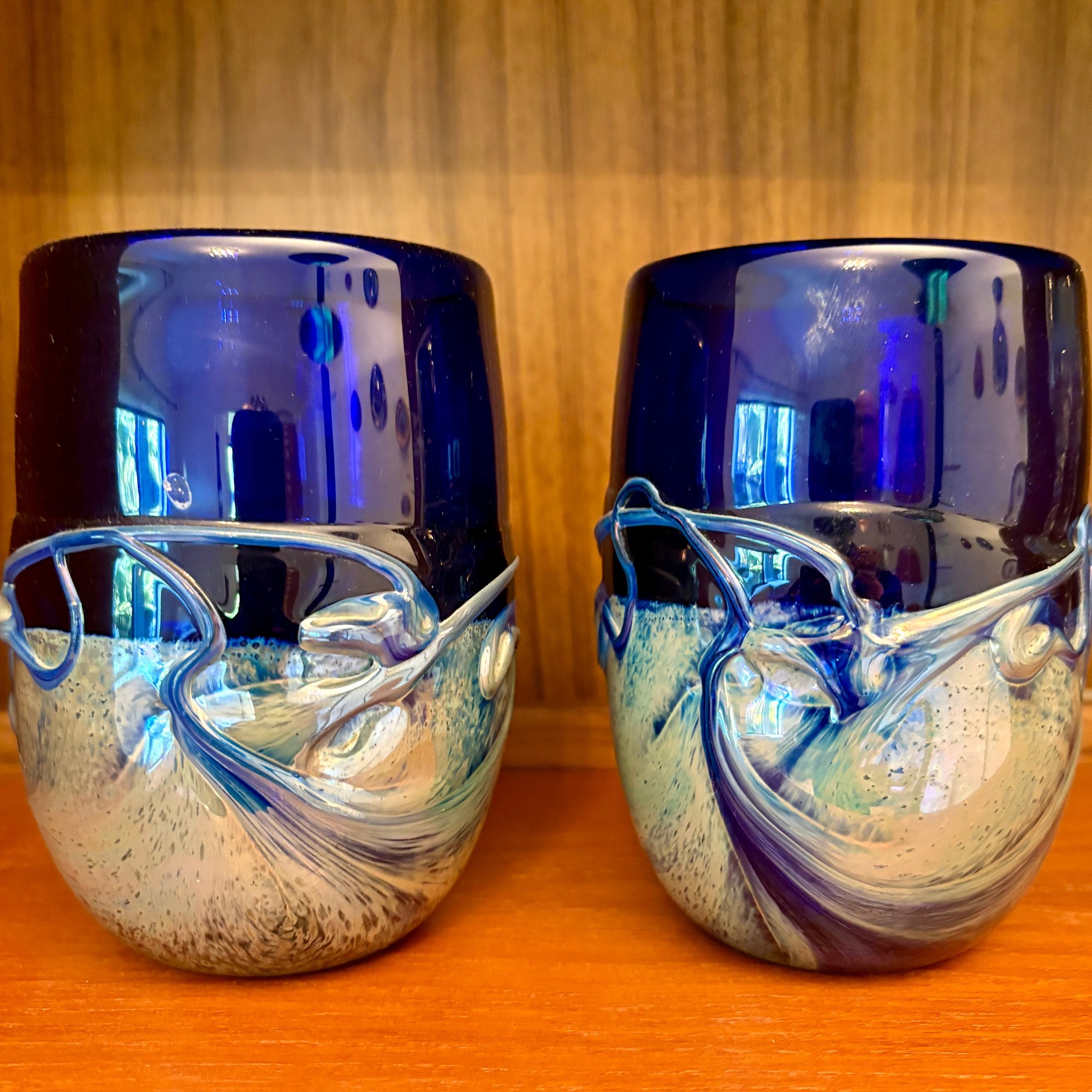 Signed Pair Of Fredrick Warren Cobalt Blue Glass Tumbler . #2203889 ...