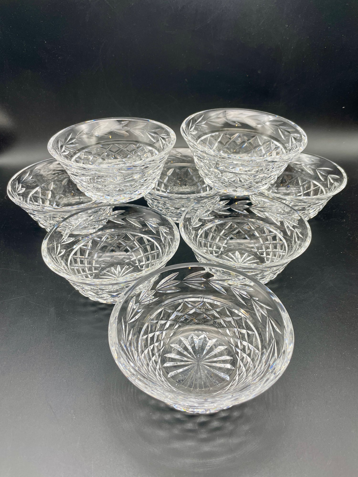 Waterford Crystal, Set Of 8 Diamond Pattern Dessert Bowls . (9 ...