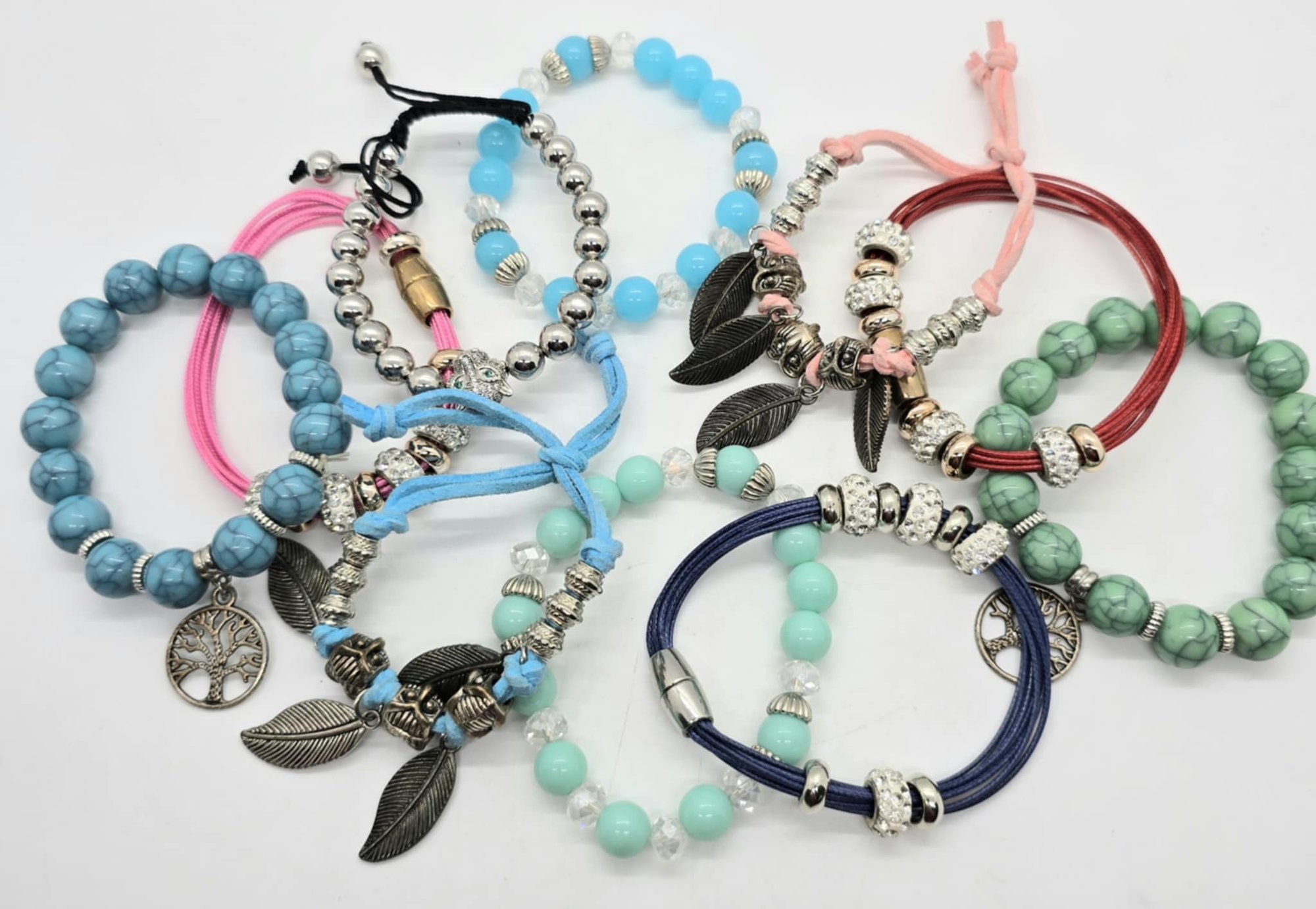 10 Assorted Bracelets With Assorted Beads #2129953 | Auctionninja.com