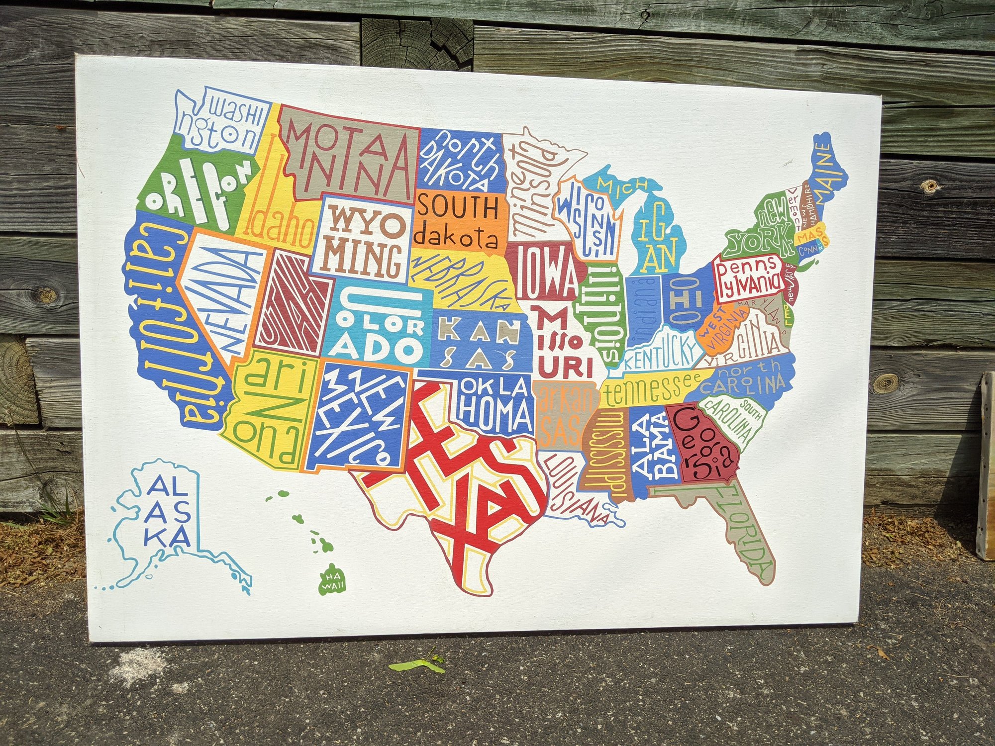 Pottery Barn Map Of The United States Printed On Canvas #8 #1526021 ...