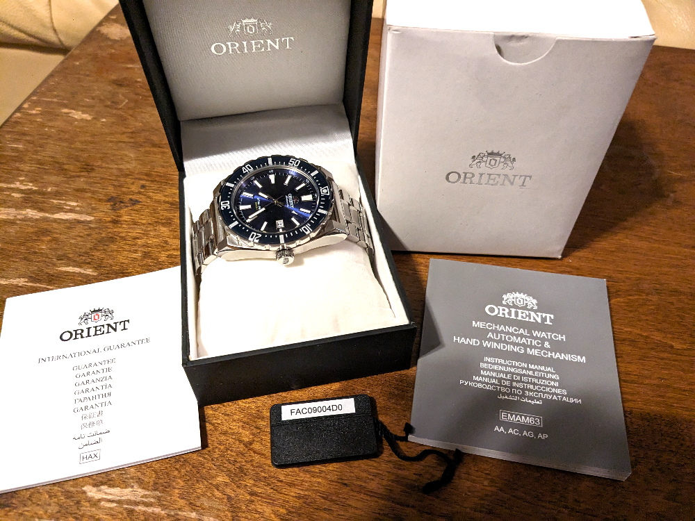 Automatic Orient Watch Calendar Mako Blue Face 200m #1754768 ...