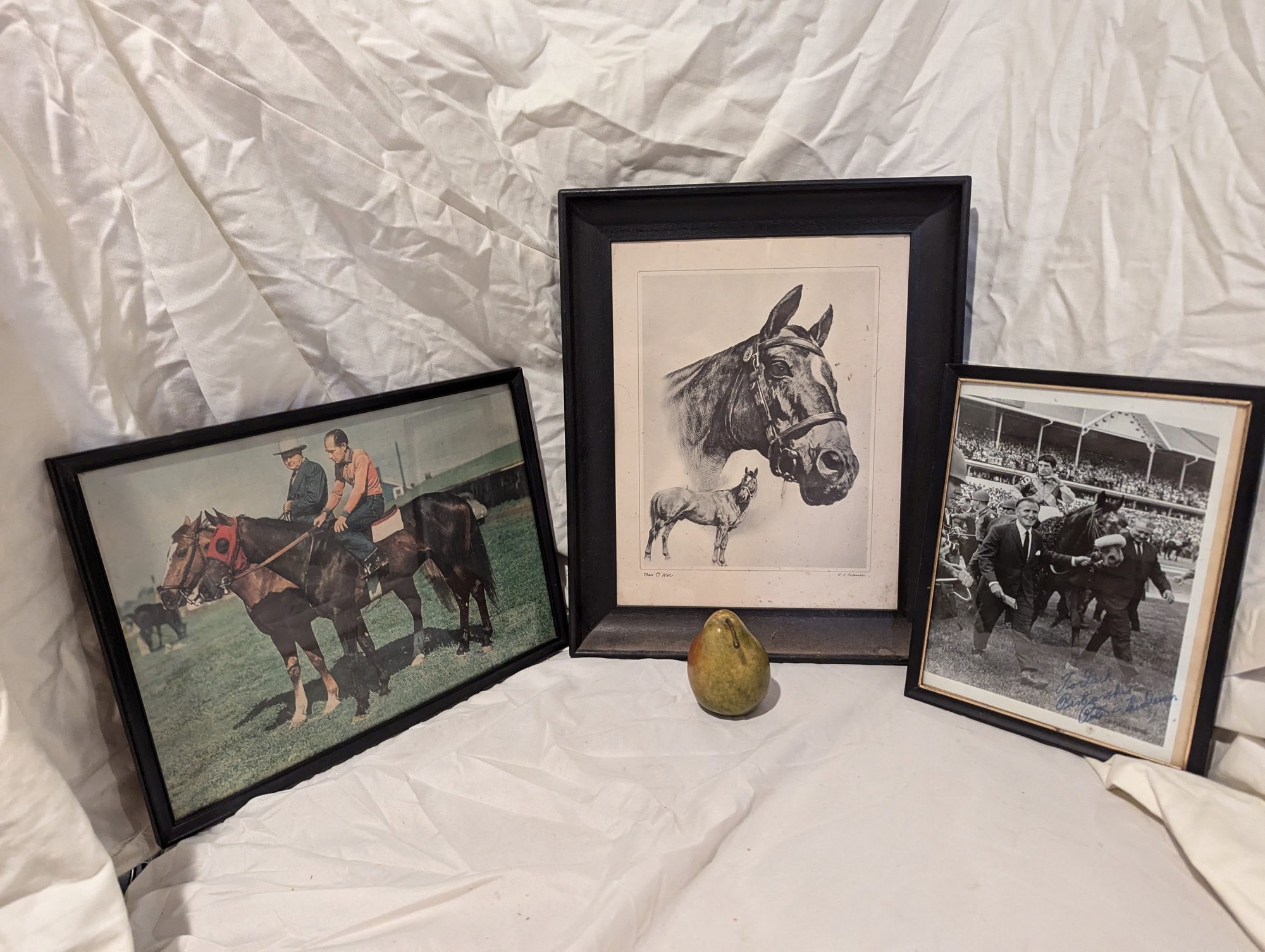 Collection Of Three Framed Horse Racing Related Images Two Are Signed ...