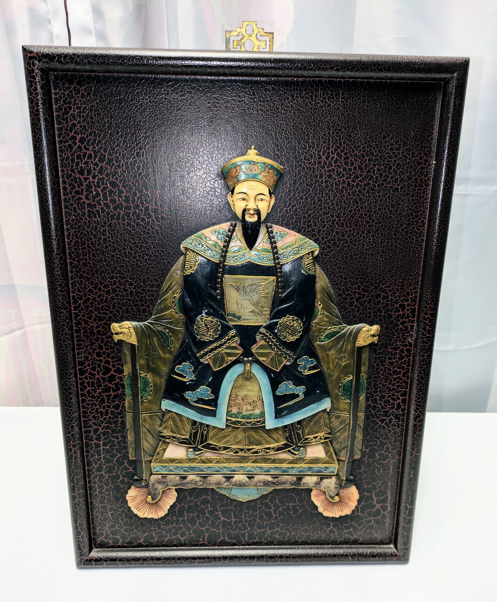 Antique Chinese Emporer Inlaid Hand Carved Hardstone & Wood Panels ...