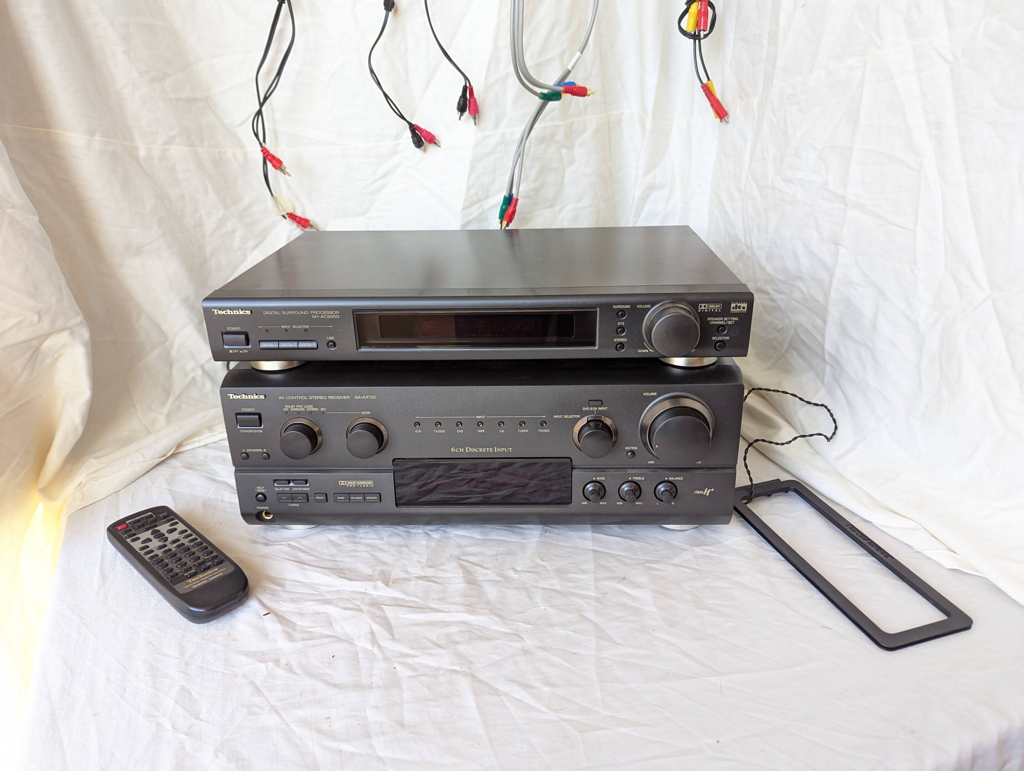 Technics SA-AX720 Receiver And SH-AC500D Digital Surround Processor ...