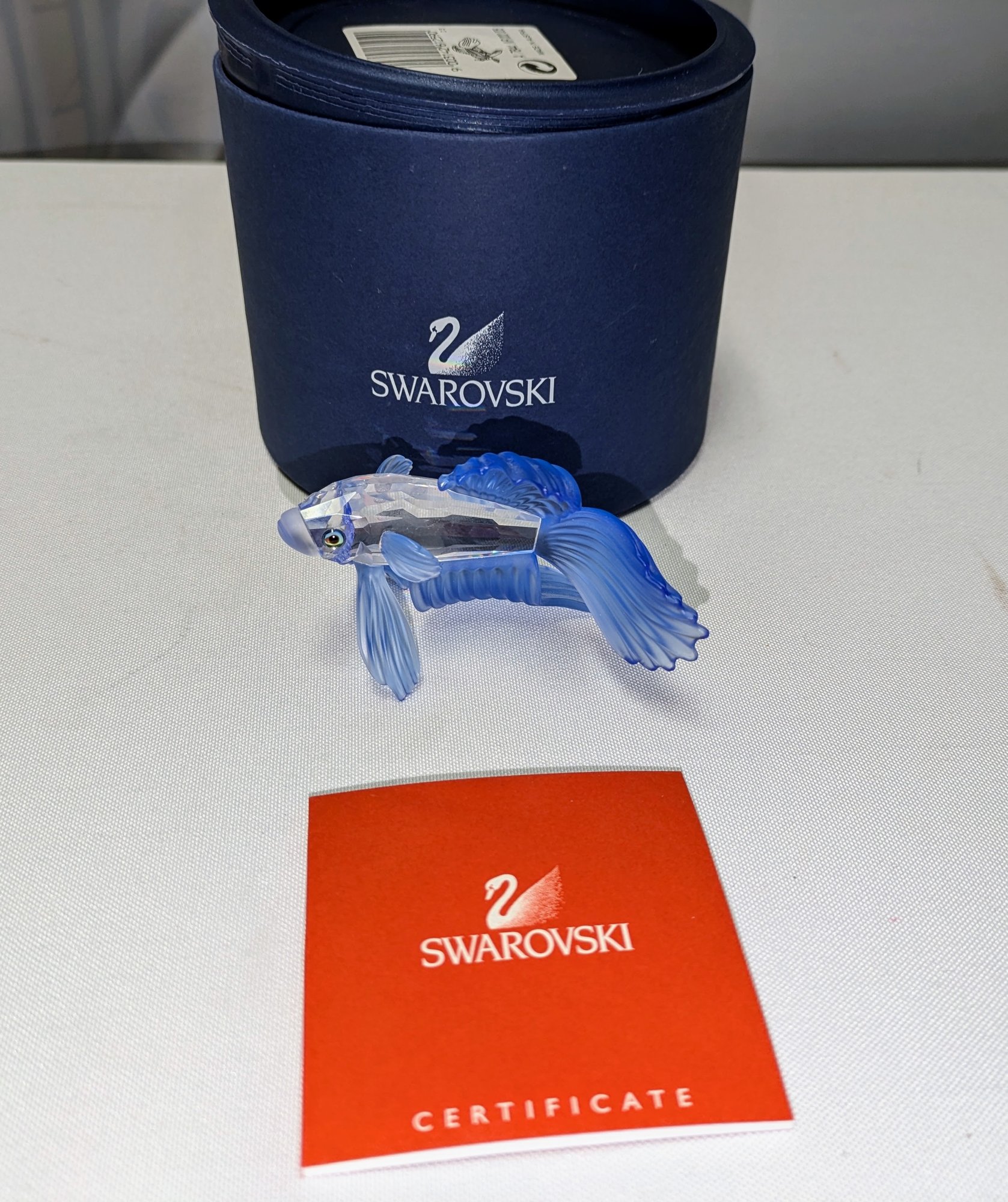 Swarovski Crystal Blue Siamese Fighting Fish With The Original Box ...