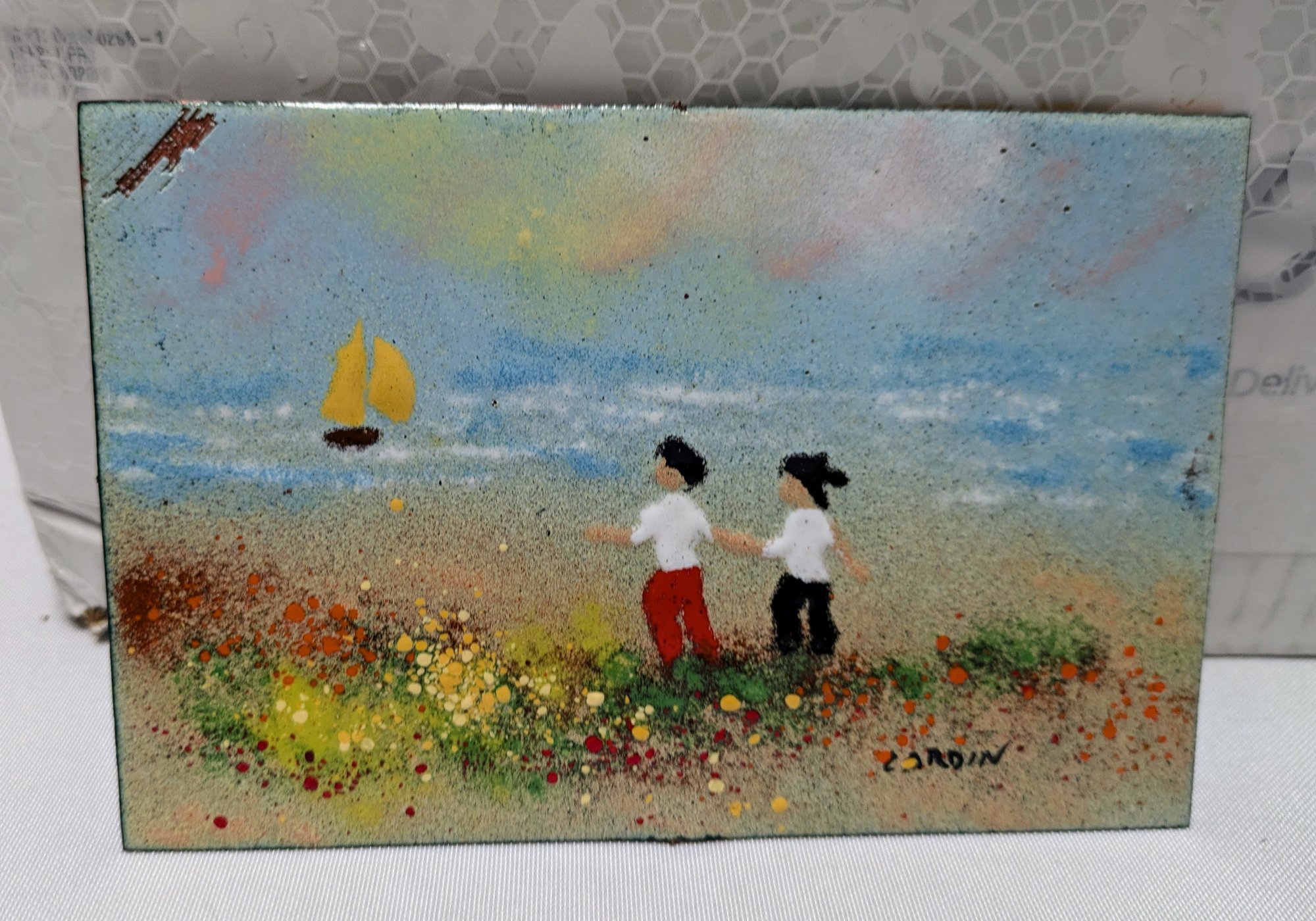 Vintage Louis Cardin (French Artist), Signed Enamel Miniature Painting ...