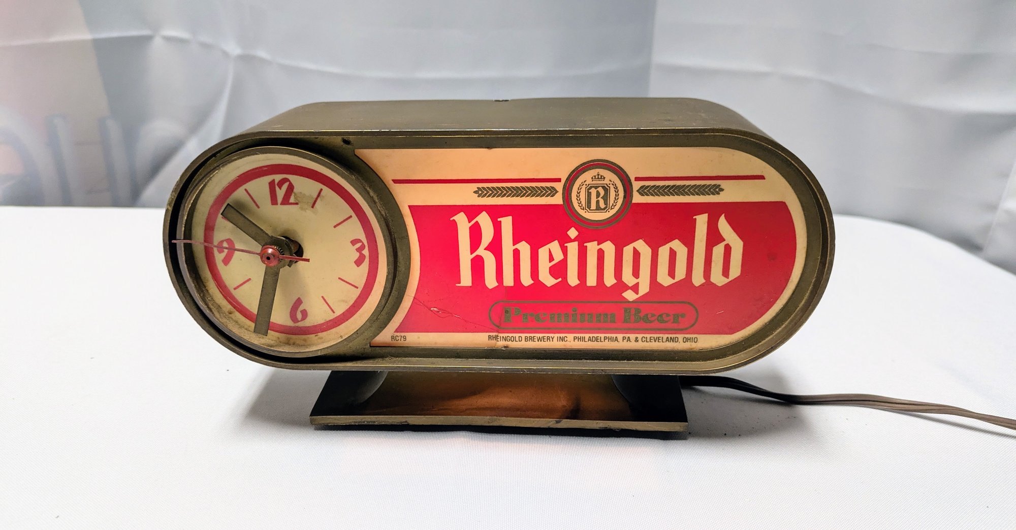 Vintage Rheingold Electric Lighted Clock Sign #2038960 | Auctionninja.com