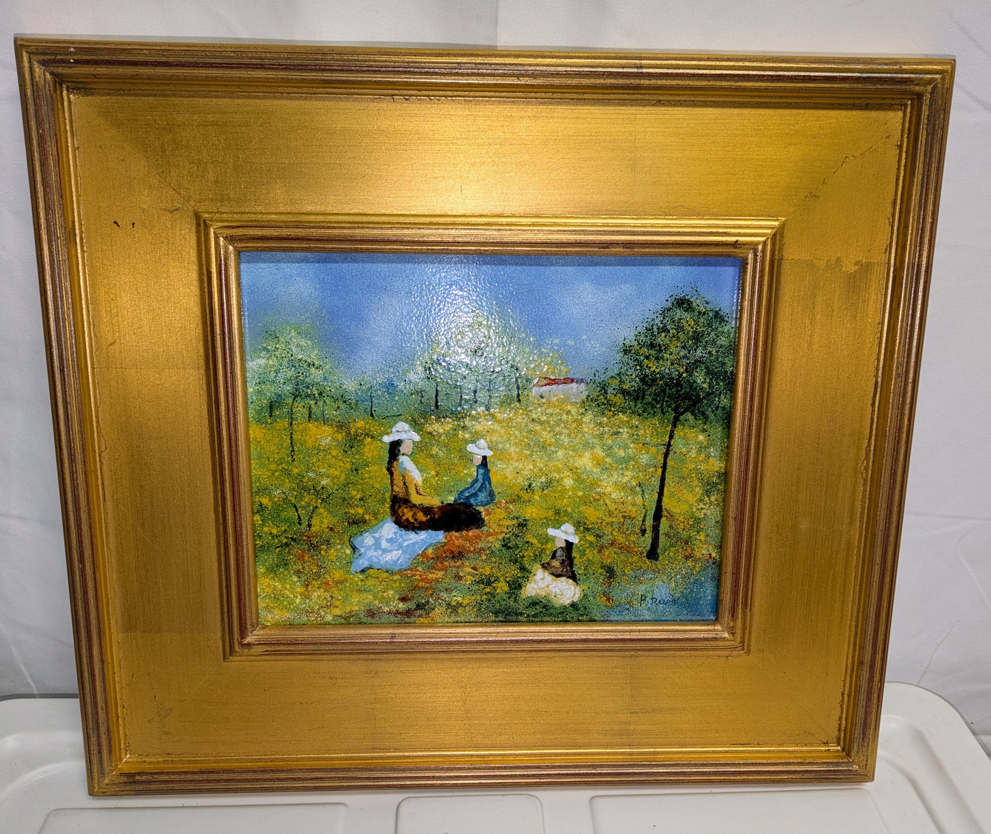 #22 Beautiful Louis Cardin, Signed And Framed, Enamel On Copper ...