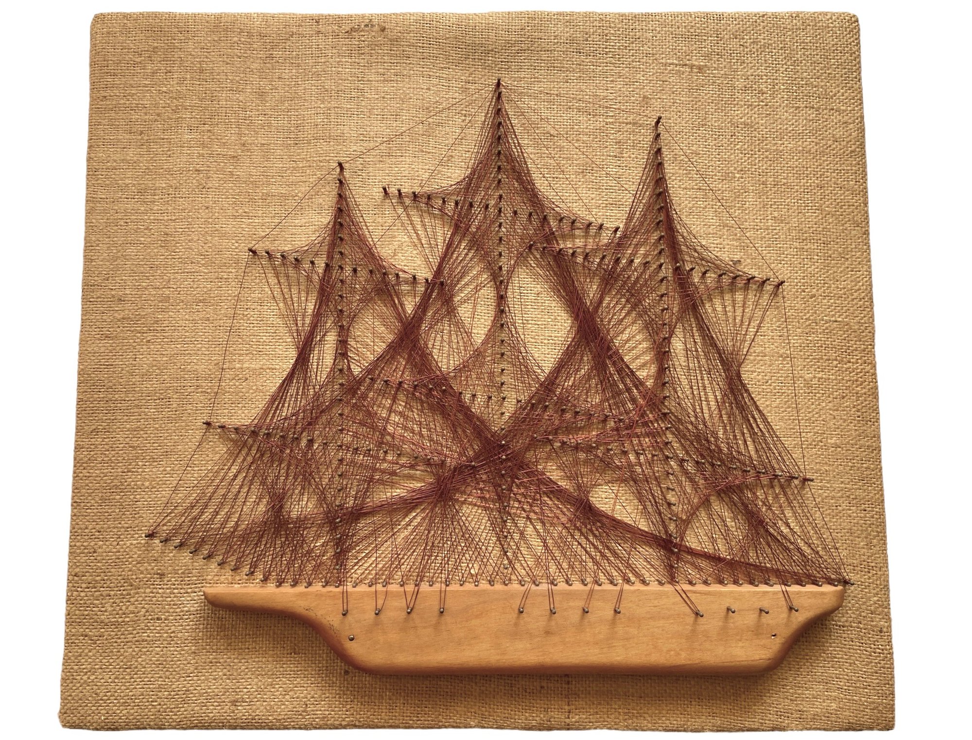 Mid Century Nautical String Art Sailing Ship #40802011 | Auctionninja.com