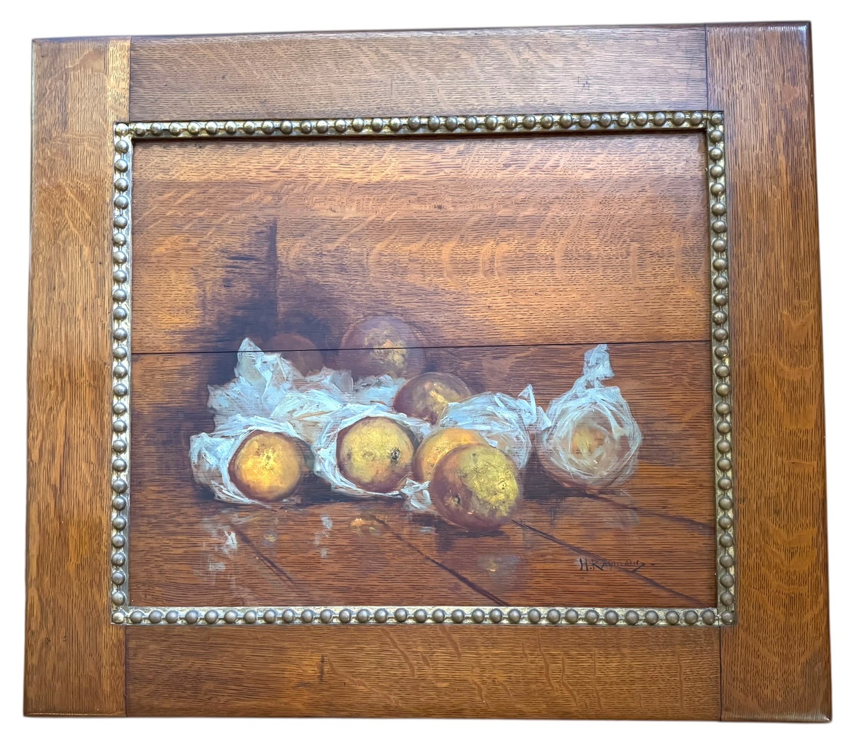 Early 20th C Large Signed "Still Life" Painting On Wood By Listed ...