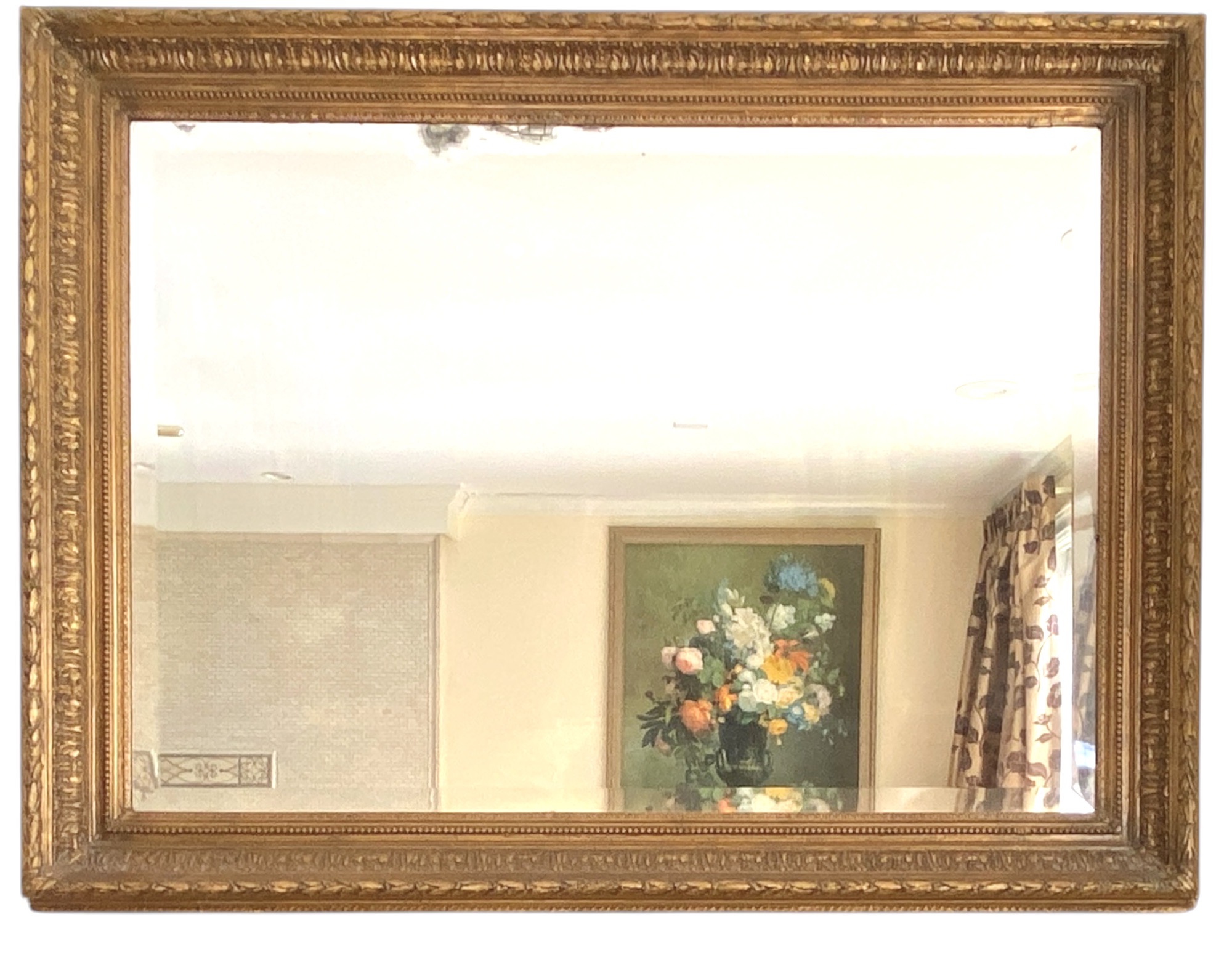 Antique Beveled Rectangular Gilded Mirror #2052458 | Auctionninja.com