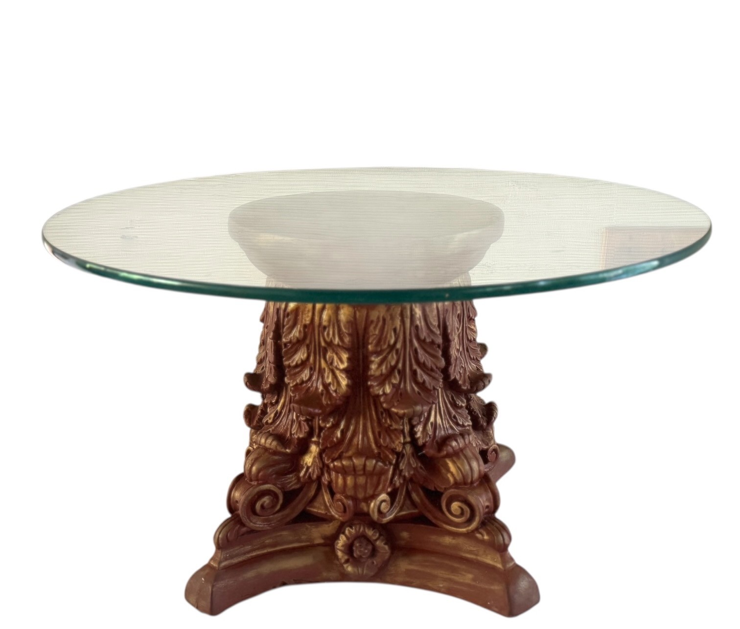 Glass Topped Column Accent Table #2137568 | Auctionninja.com