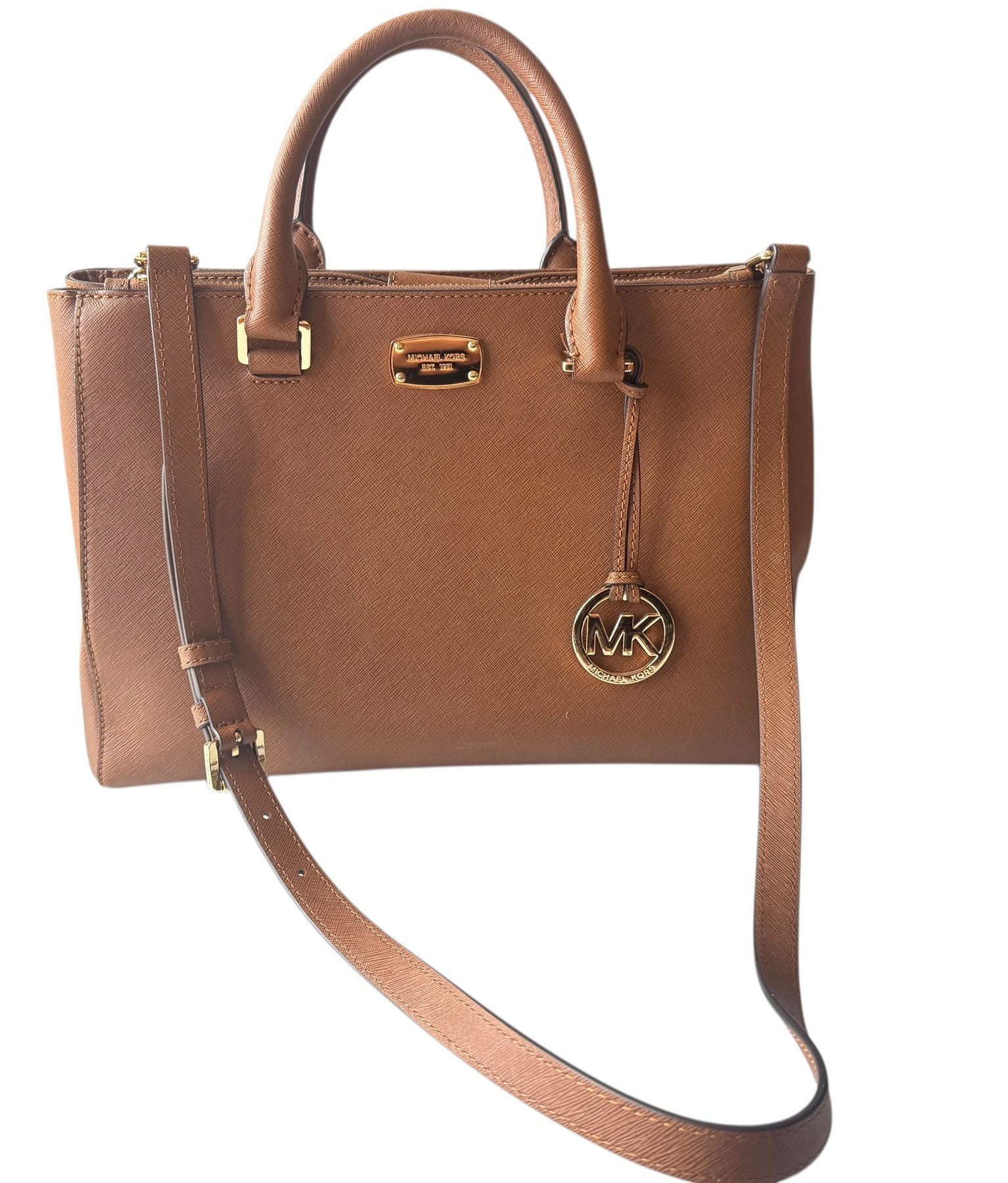 Michael Kors Double Rolled Handle Satchel With Strap #2179203 ...
