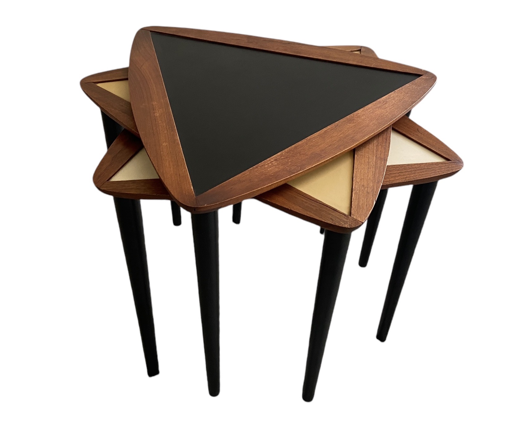 Trio Of MCM Umanoff Triangle Nesting Tables #40801933 | Auctionninja.com